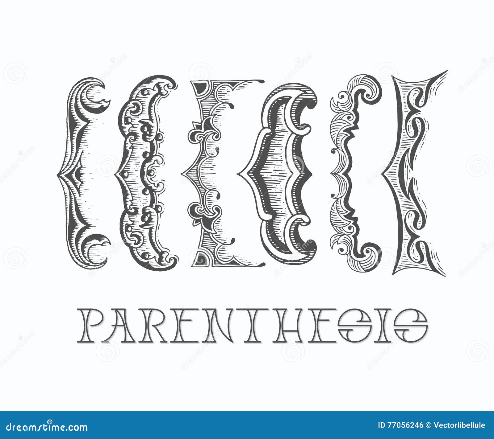 Retro Frame Elements, Parenthesis. Stock Vector - Illustration of frame ...