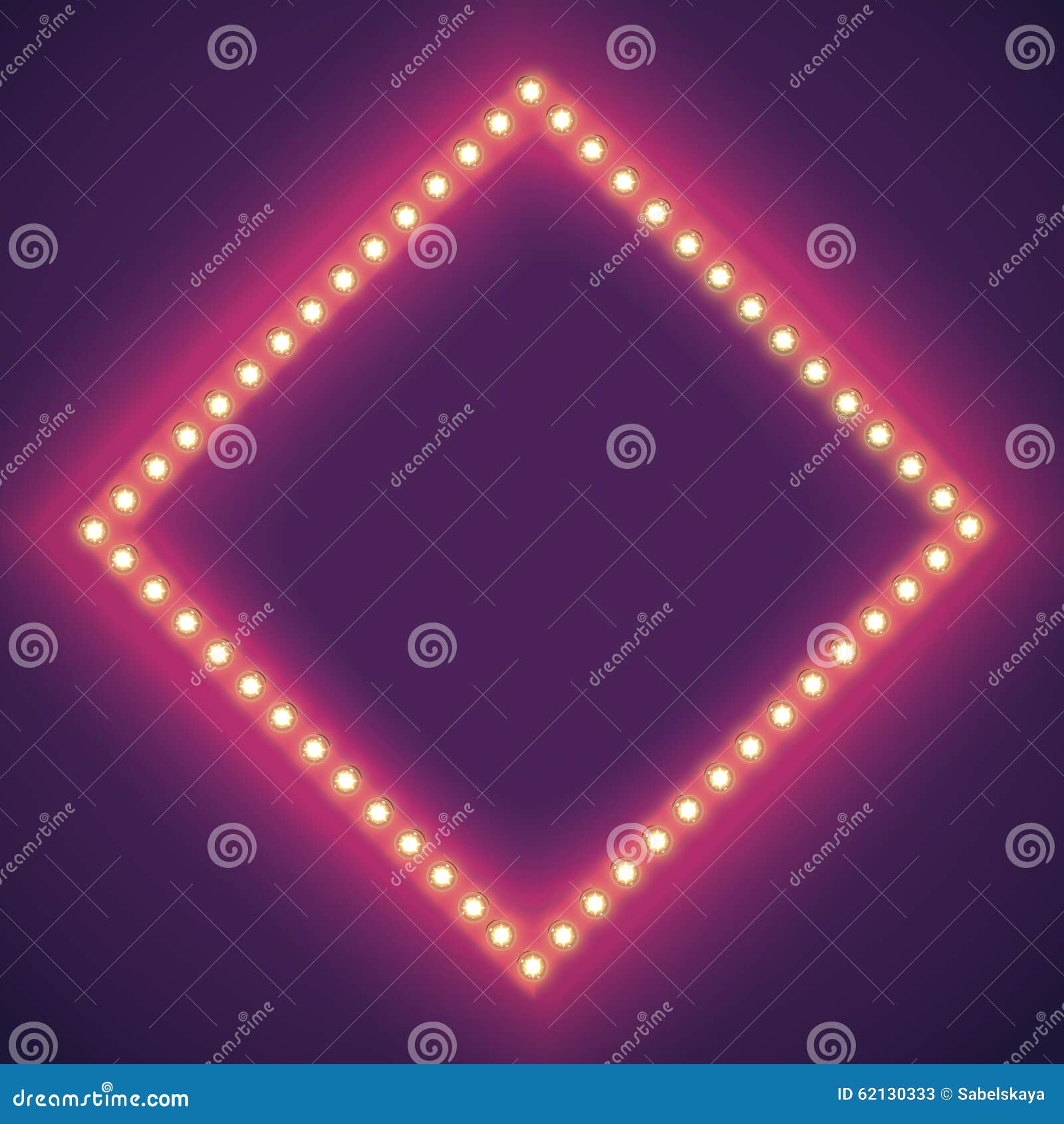 Retro Frame with Glowing Lights with Space for Stock Vector ...