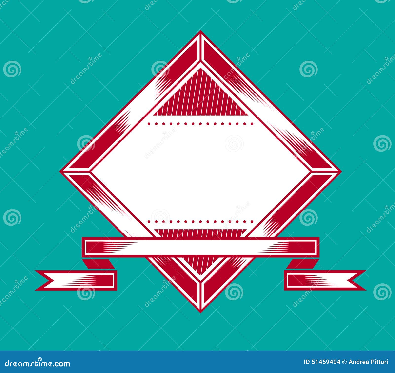Retro Frame with Ribbon Template Stock Vector - Illustration of banner ...