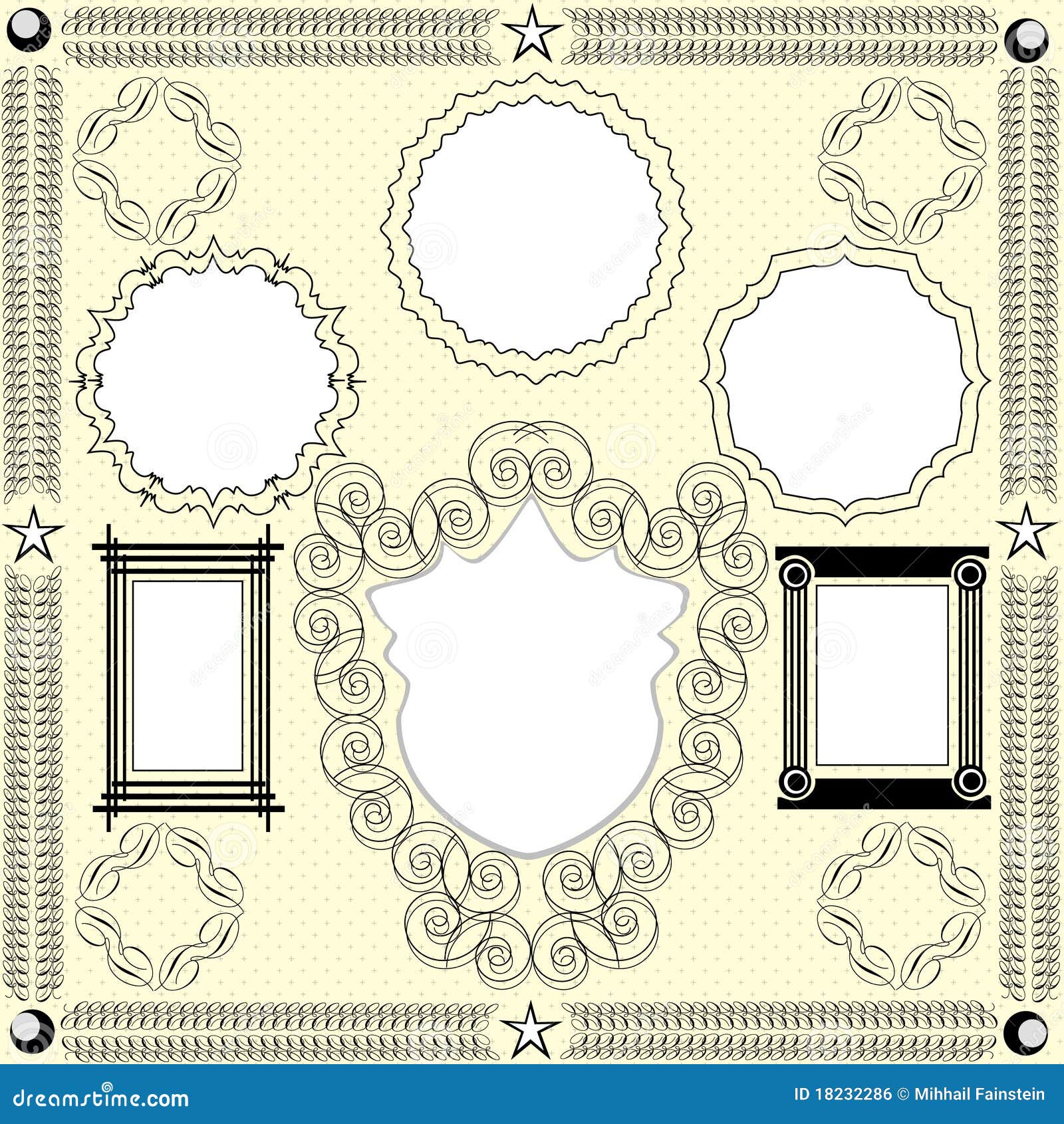 Retro frames stock vector. Illustration of formal, calligraphy - 18232286