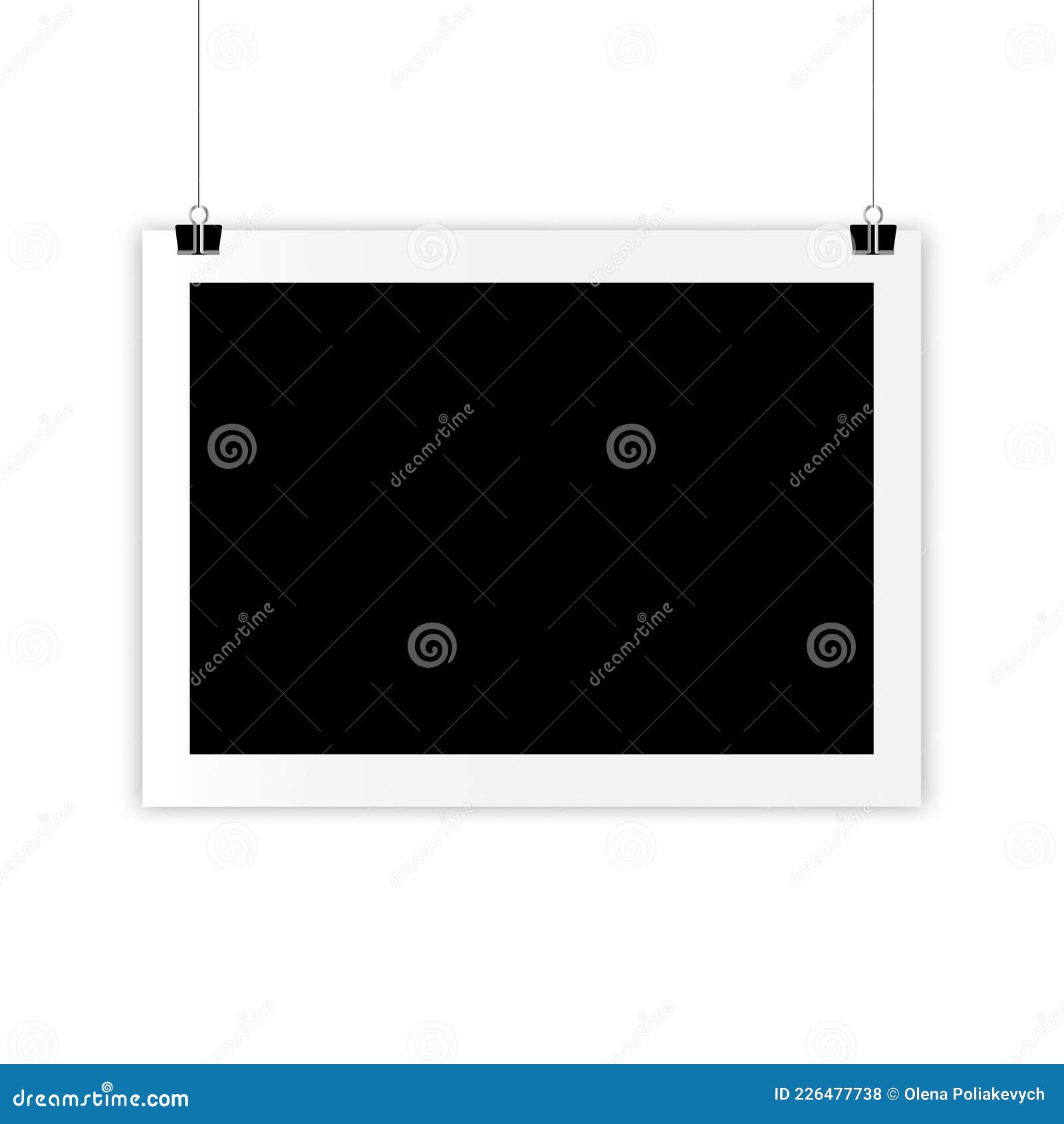 Retro Frames on Clips. Camera Icon. Photo Frame. Empty Snapshot Frame ...