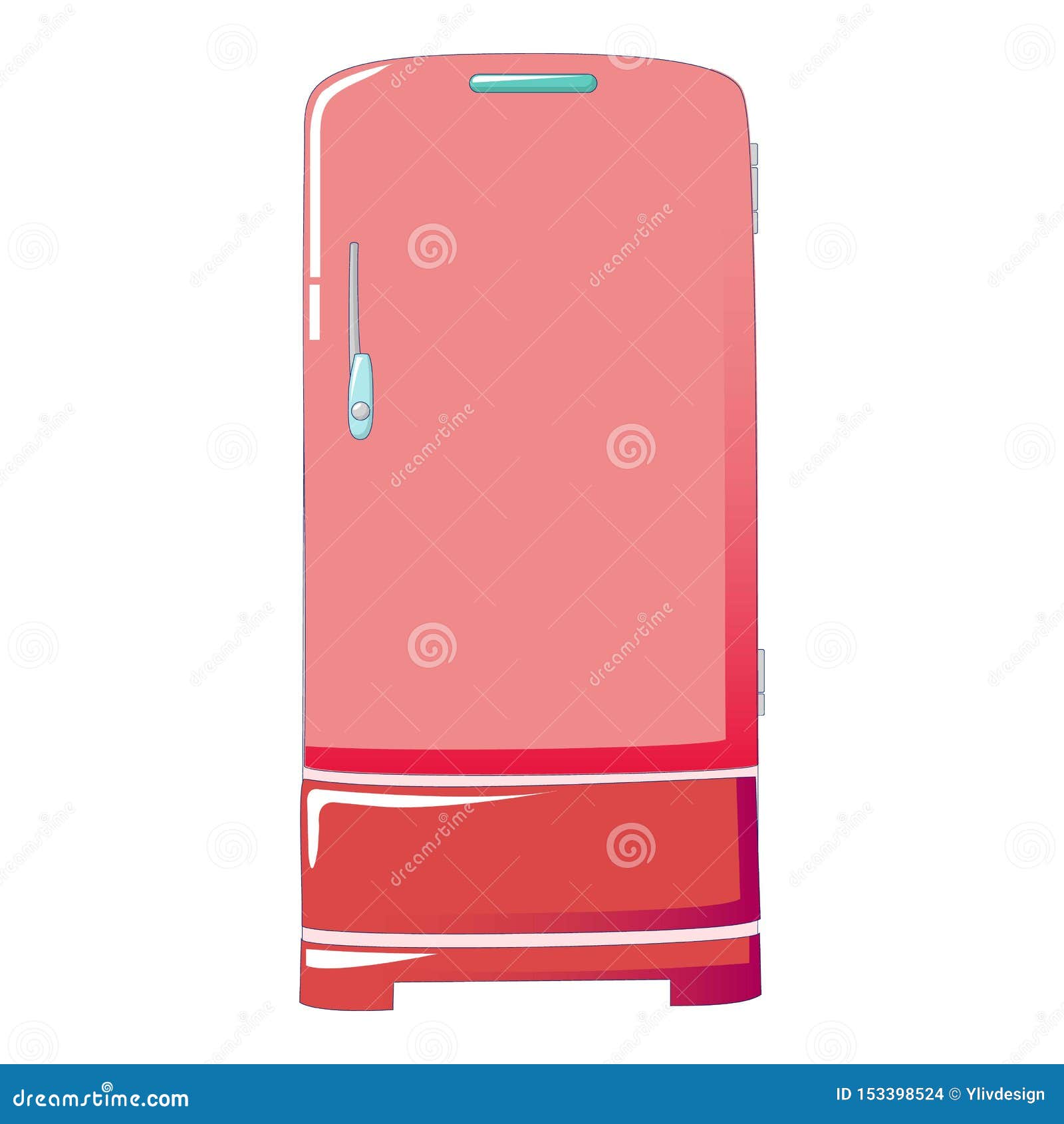Retro Fridge Icon, Cartoon Style Stock Vector - Illustration of chrome ...