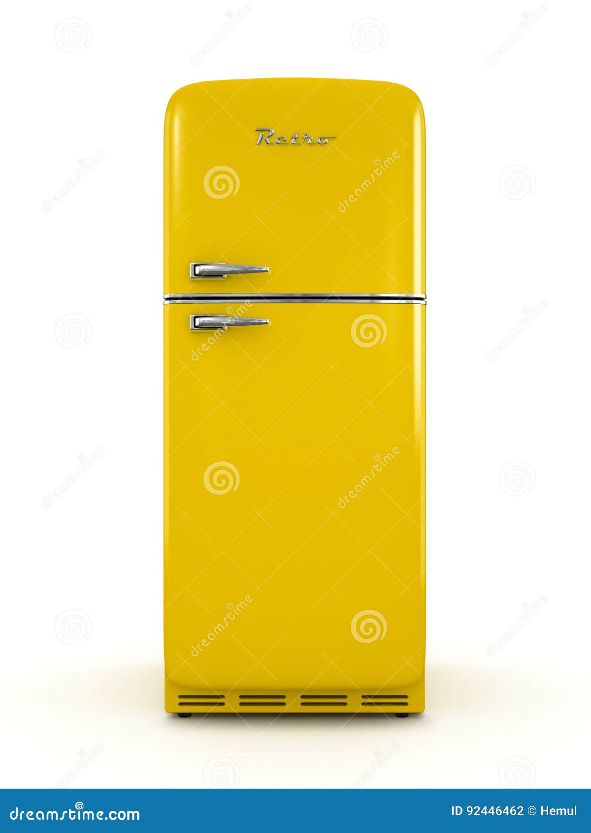 Retro Fridge Freezer Refrigerator Vector Illustration | CartoonDealer ...
