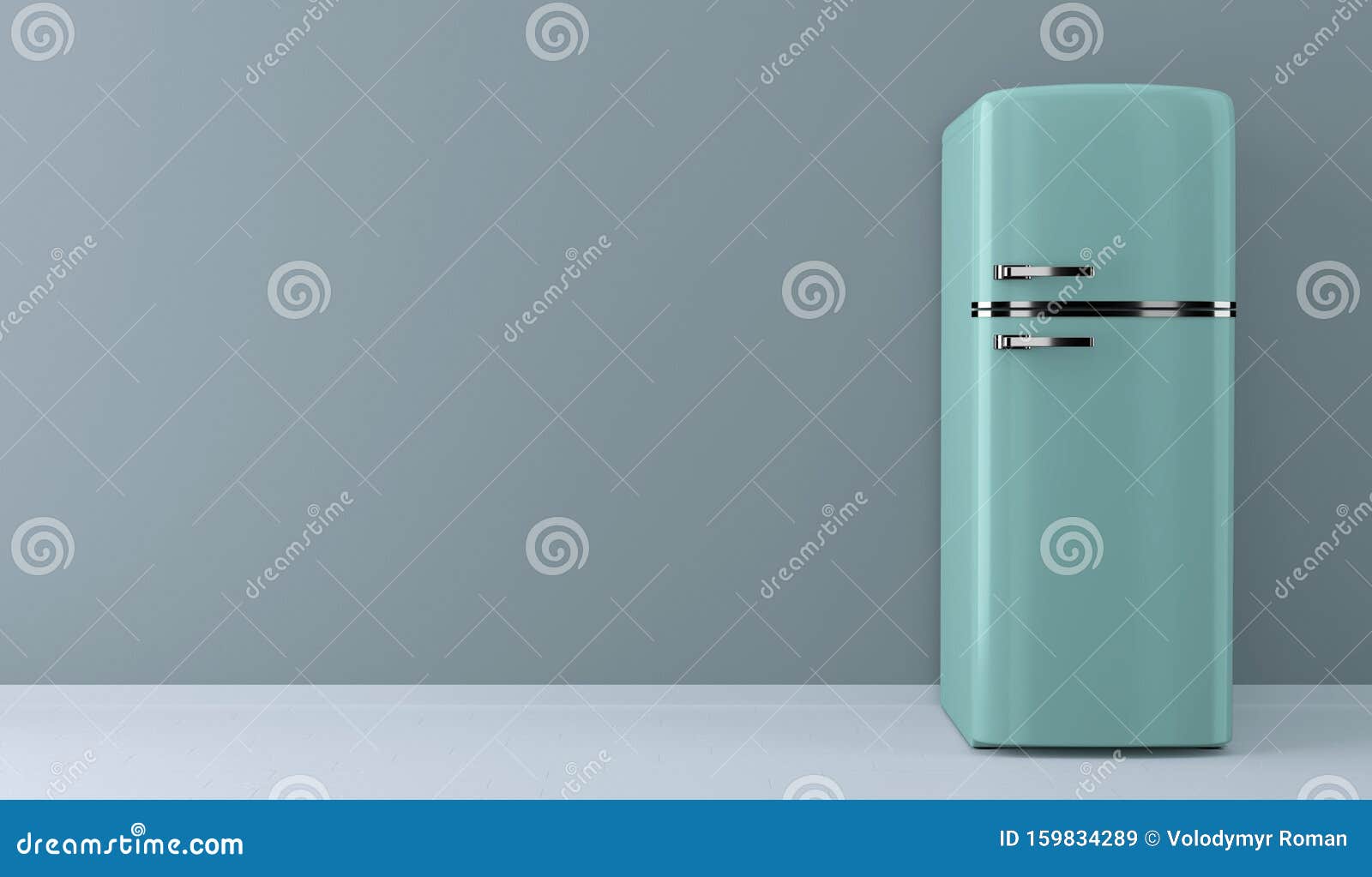 Retro Fridge Interior on Grey Background Stock Illustration ...
