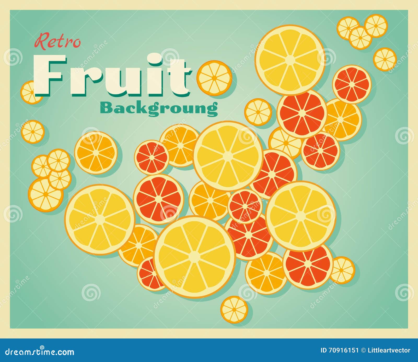 Retro Fruit Poster Designs. Cartoon Vector | CartoonDealer.com #42217563