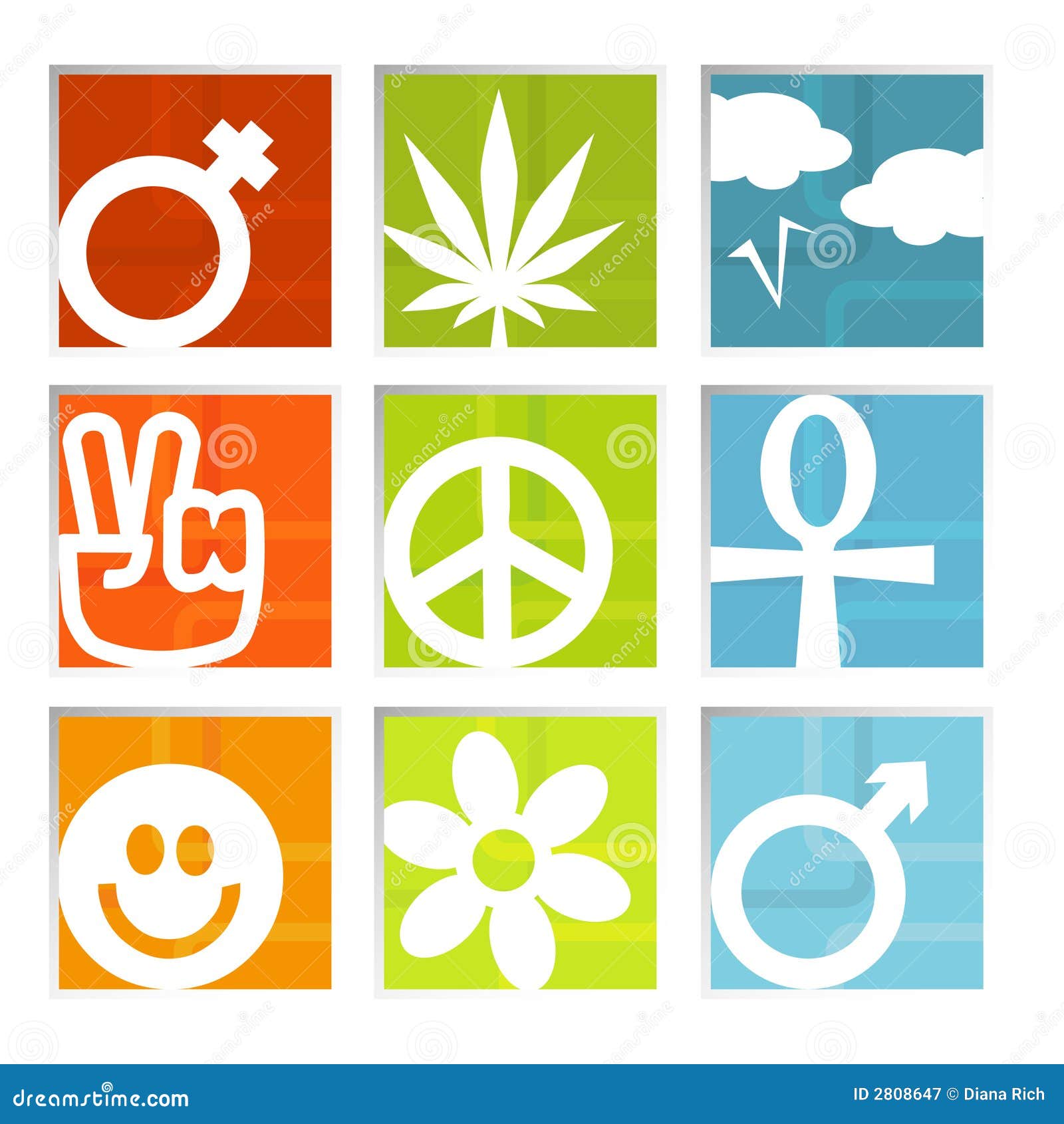 Retro Fun Icons (vector) stock vector. Illustration of marijuana - 2808647