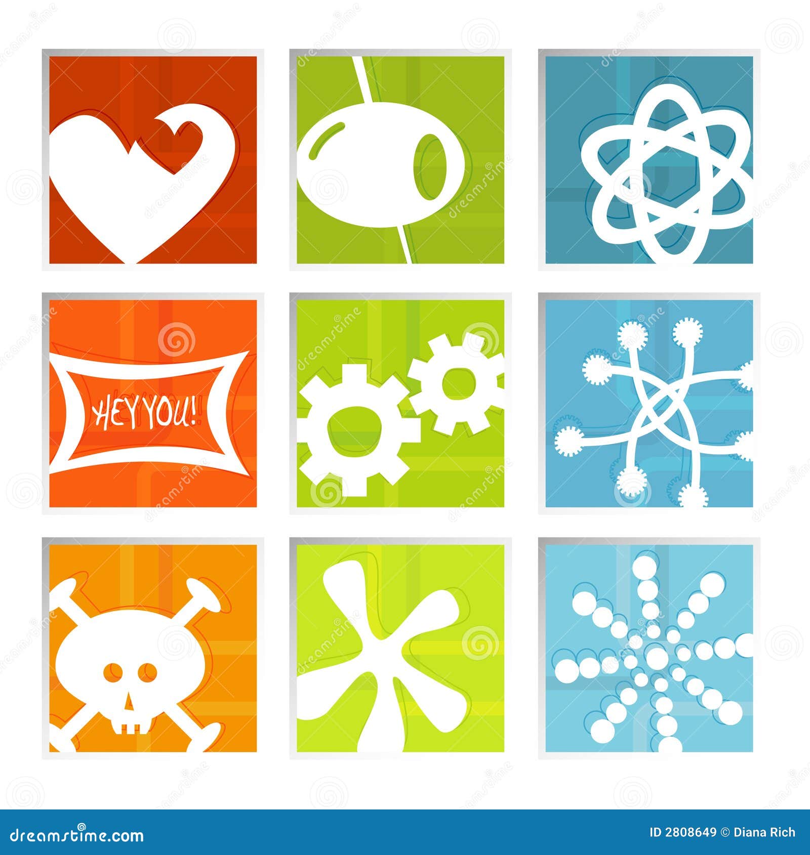 Retro Fun Icons (vector) stock vector. Illustration of painting - 2808649