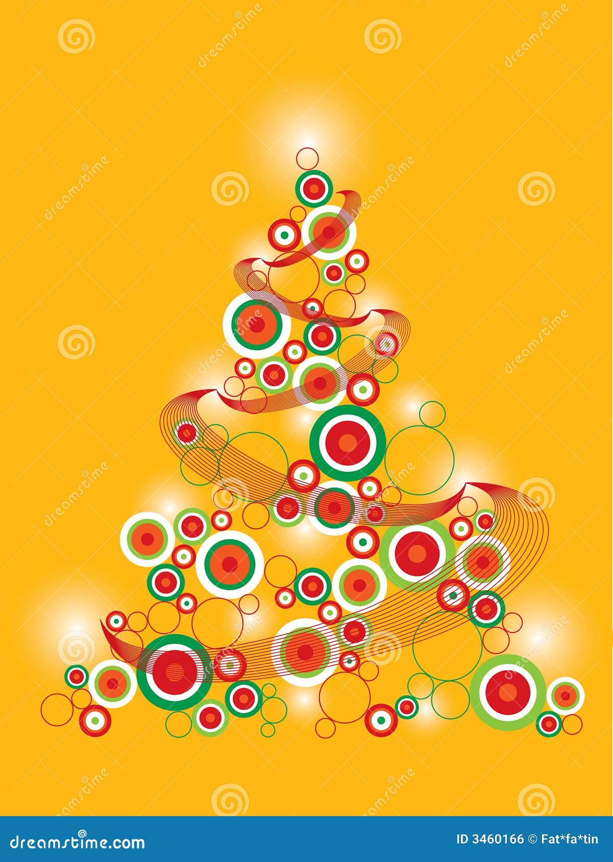 Retro funky christmas tree stock vector. Illustration of green - 3460166