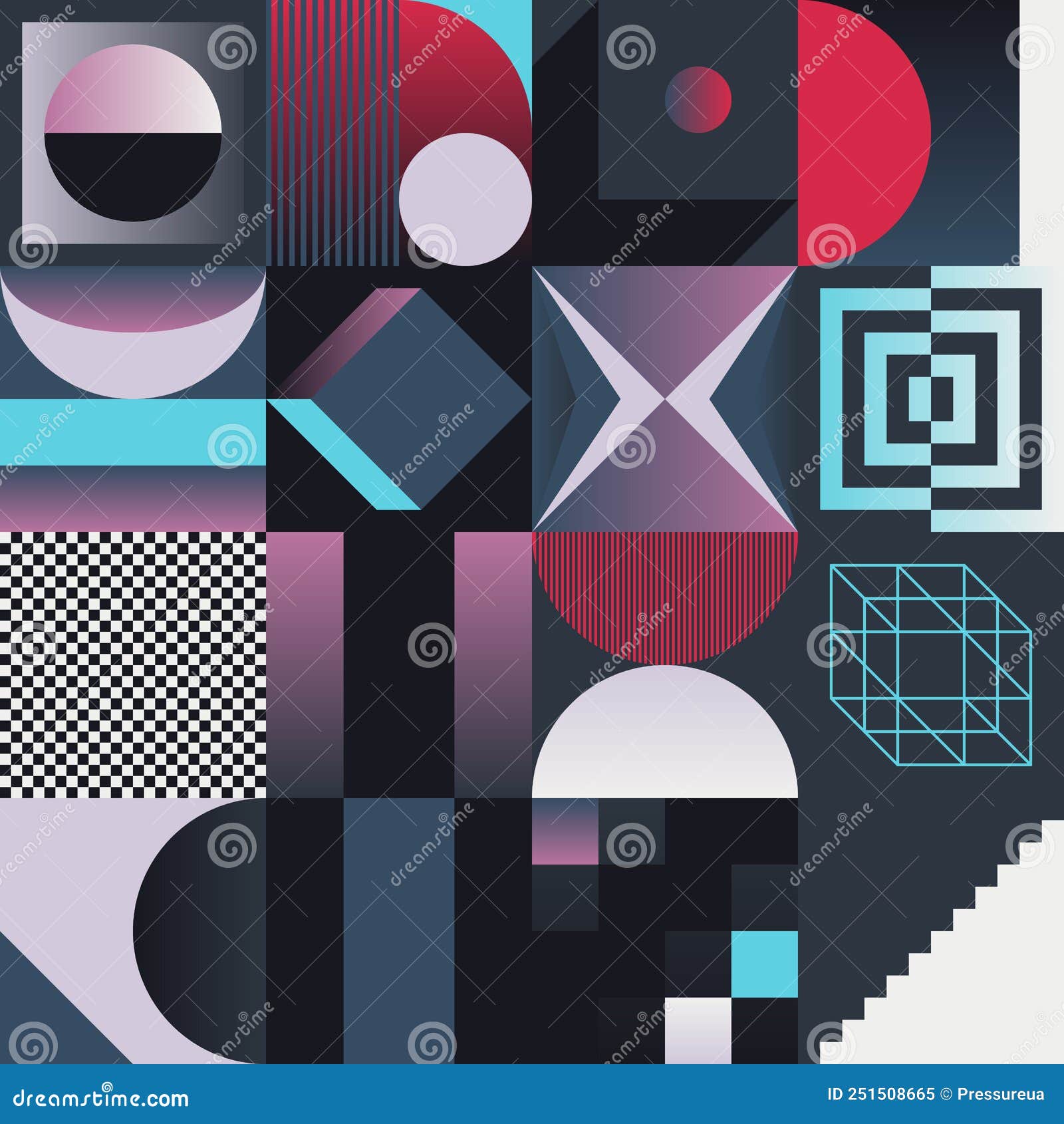 Retro Future Inspired Artwork Made with Abstract Vector Graphics and ...