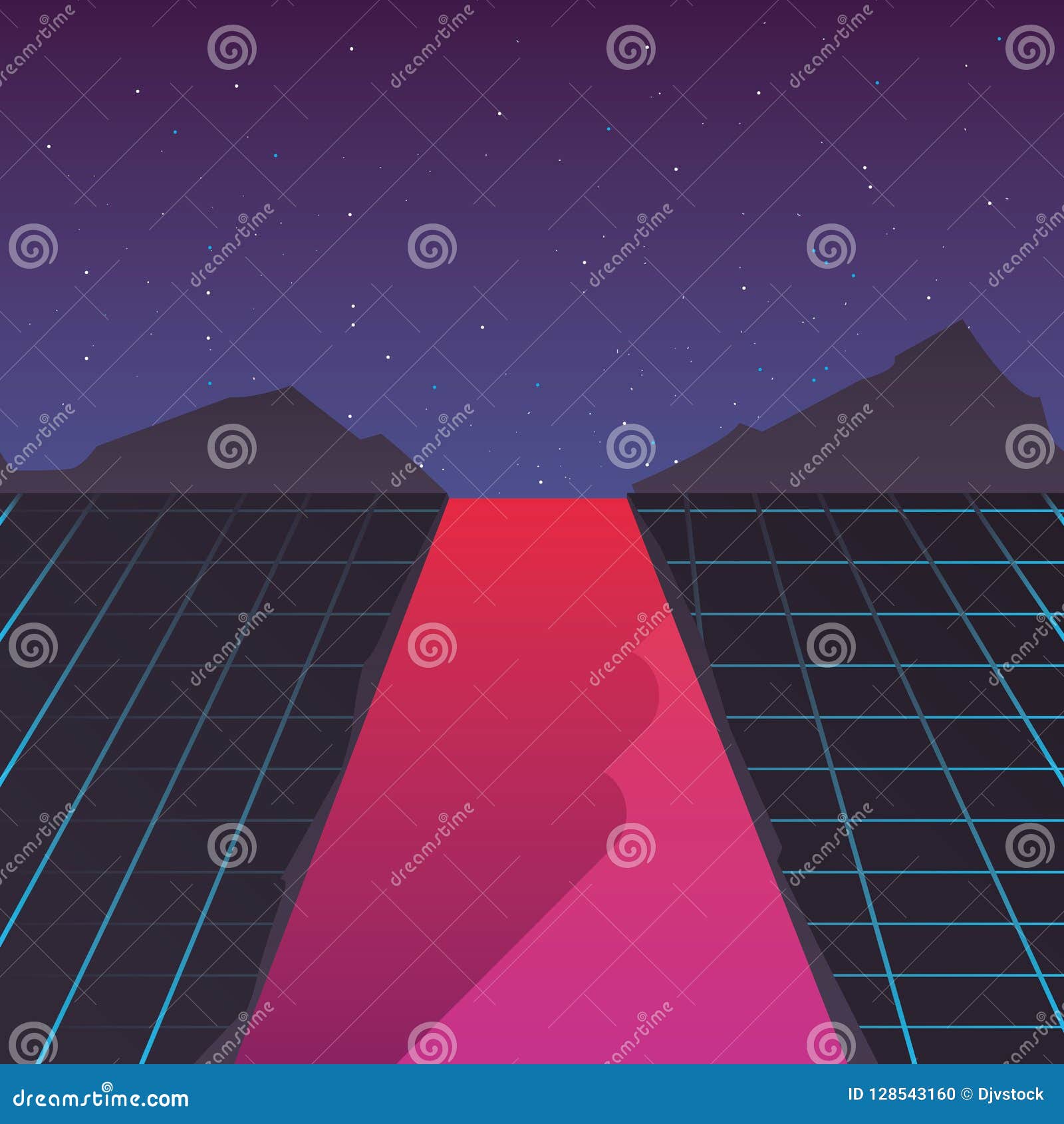 Retro Future Label with Broken Floor Stock Vector - Illustration of ...