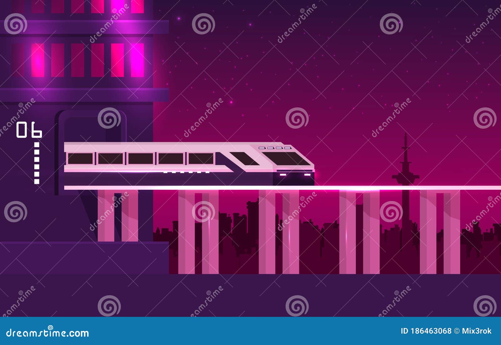 A Future-train Cartoon Vector | CartoonDealer.com #8099879