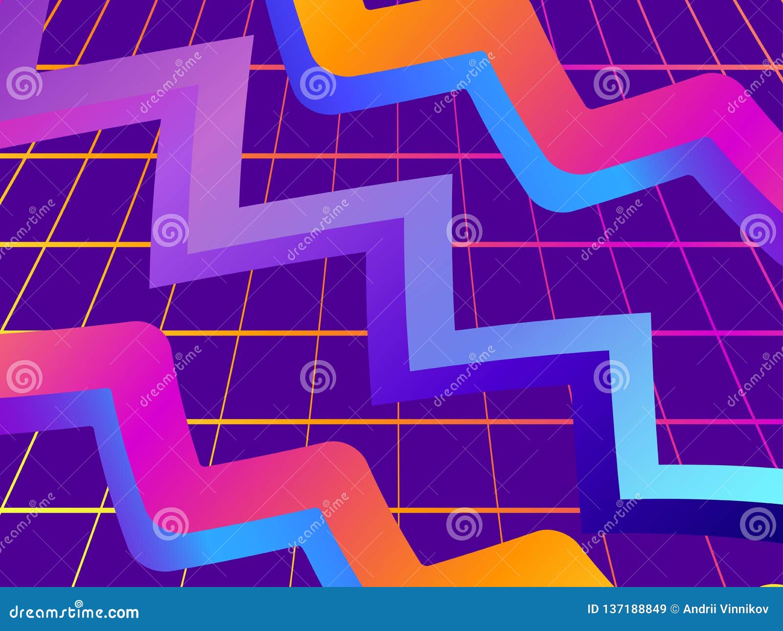 Retro Futurism Background. Modern Trend Gradient. Synthwave. Retrowave ...