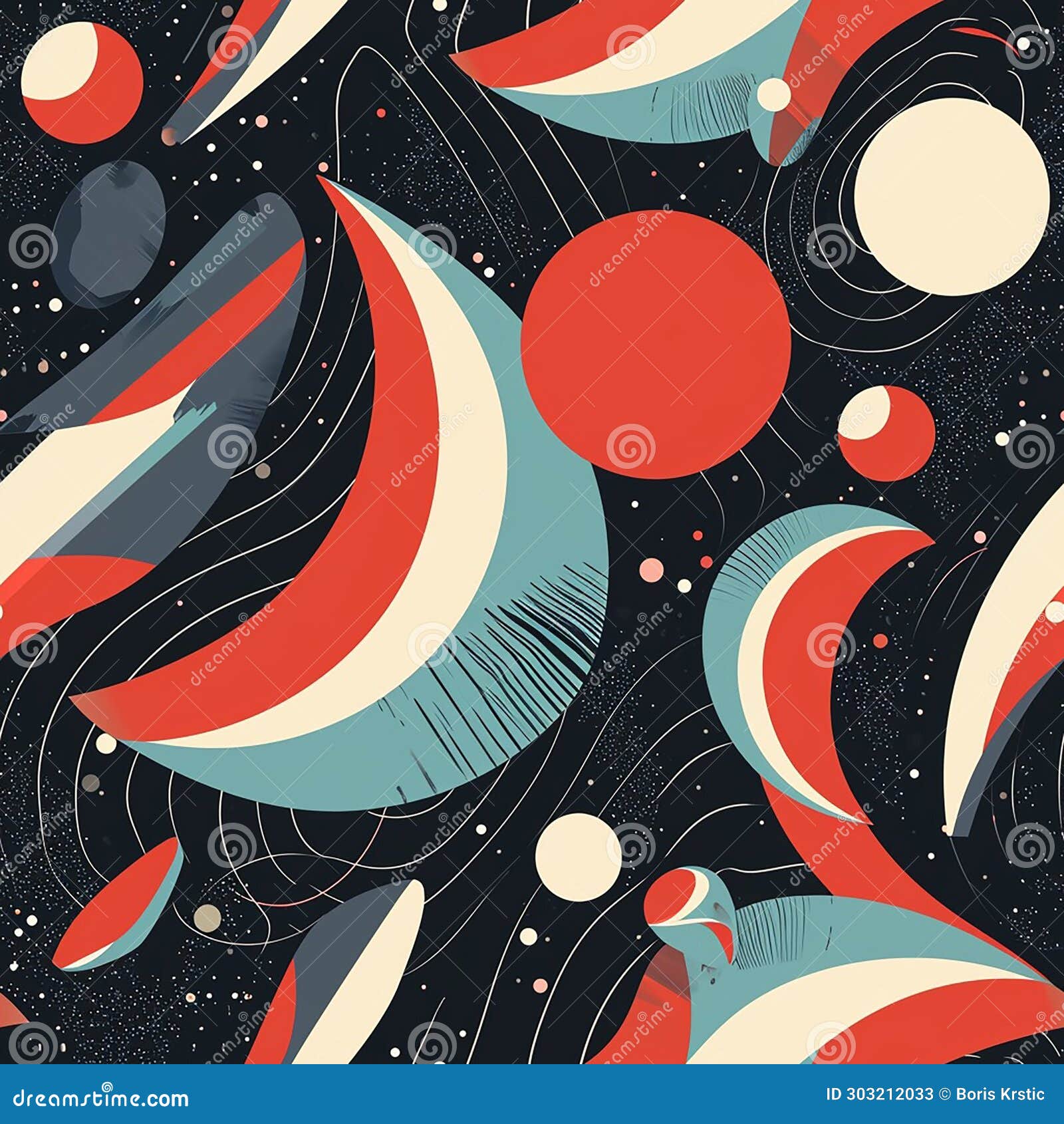 Retro Futurism Nostalgic and Modern Fusion Design Seamless Tile Pattern ...