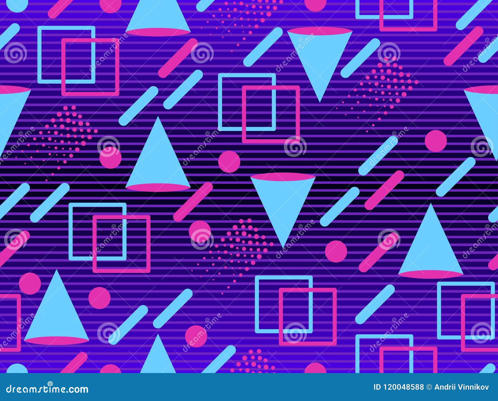 Futurism Seamless Pattern. Gradient Shape In The Style Of 80s ...