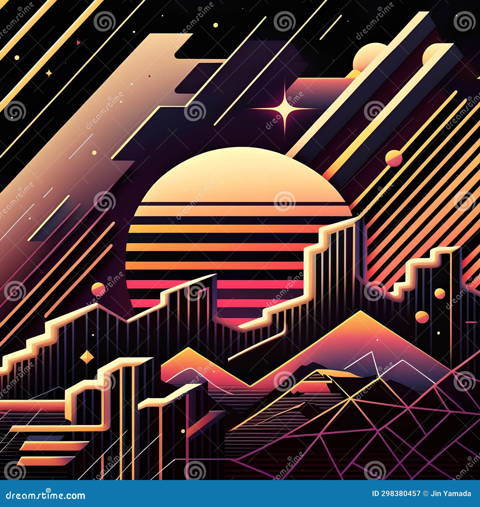 Retro Futuristic Background. Vector Illustration. Eps 10 Stock ...
