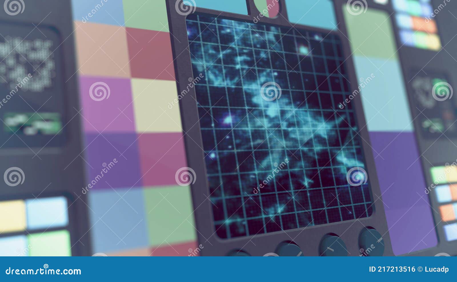 Retro Computer with Star Map Stock Illustration - Illustration of ...