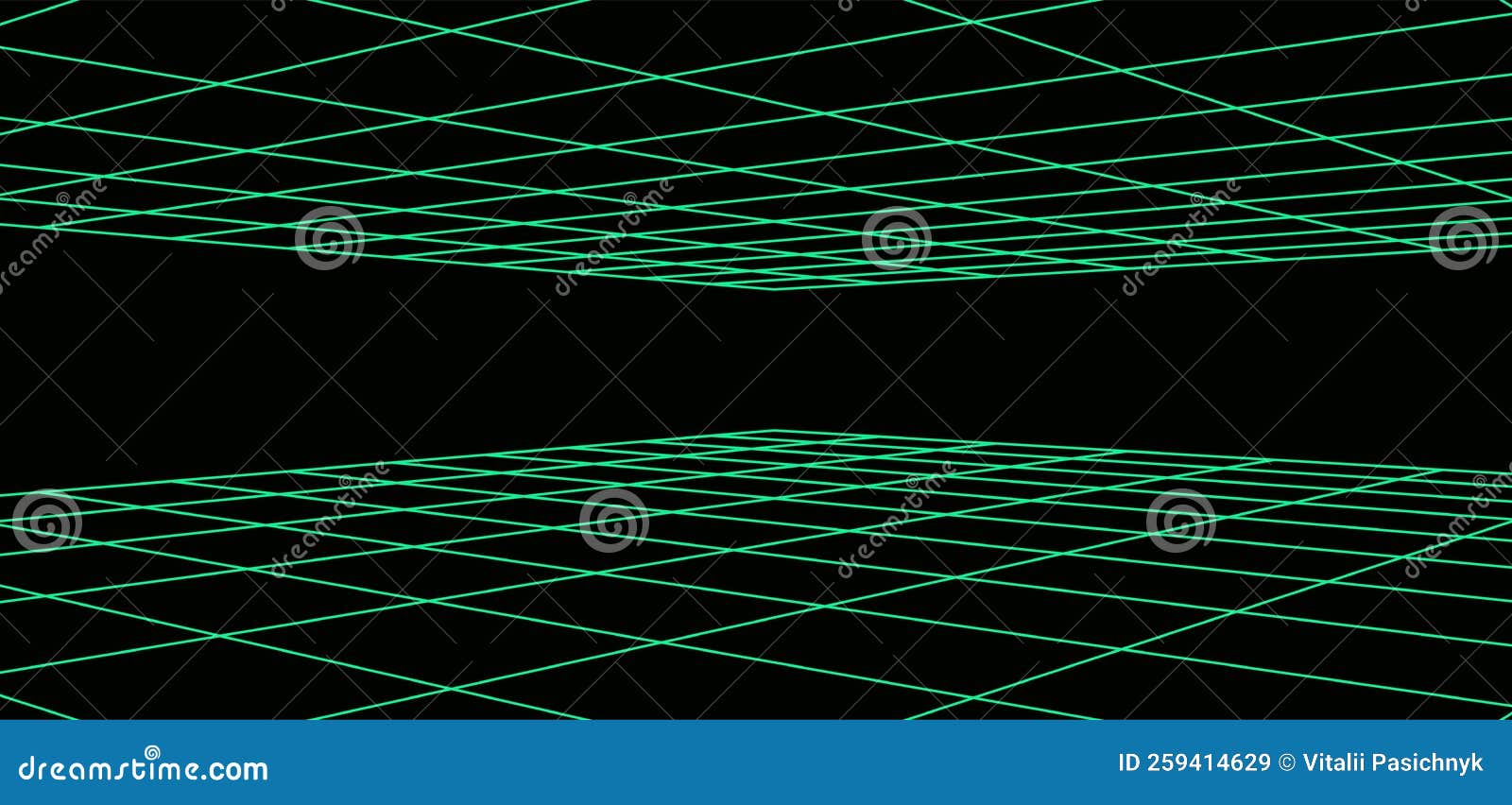 Retro Futuristic Double Perspective Grid. Digital Cyberspace. Network ...