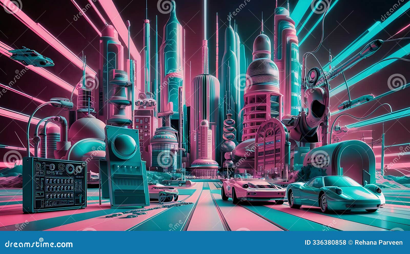 Retro Futuristic Elements,Retro Futuristic Background,Retro Futuristic ...