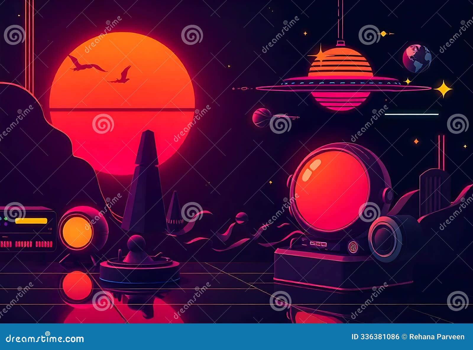 Retro Futuristic Elements,Retro Futuristic Background,Retro Futuristic ...