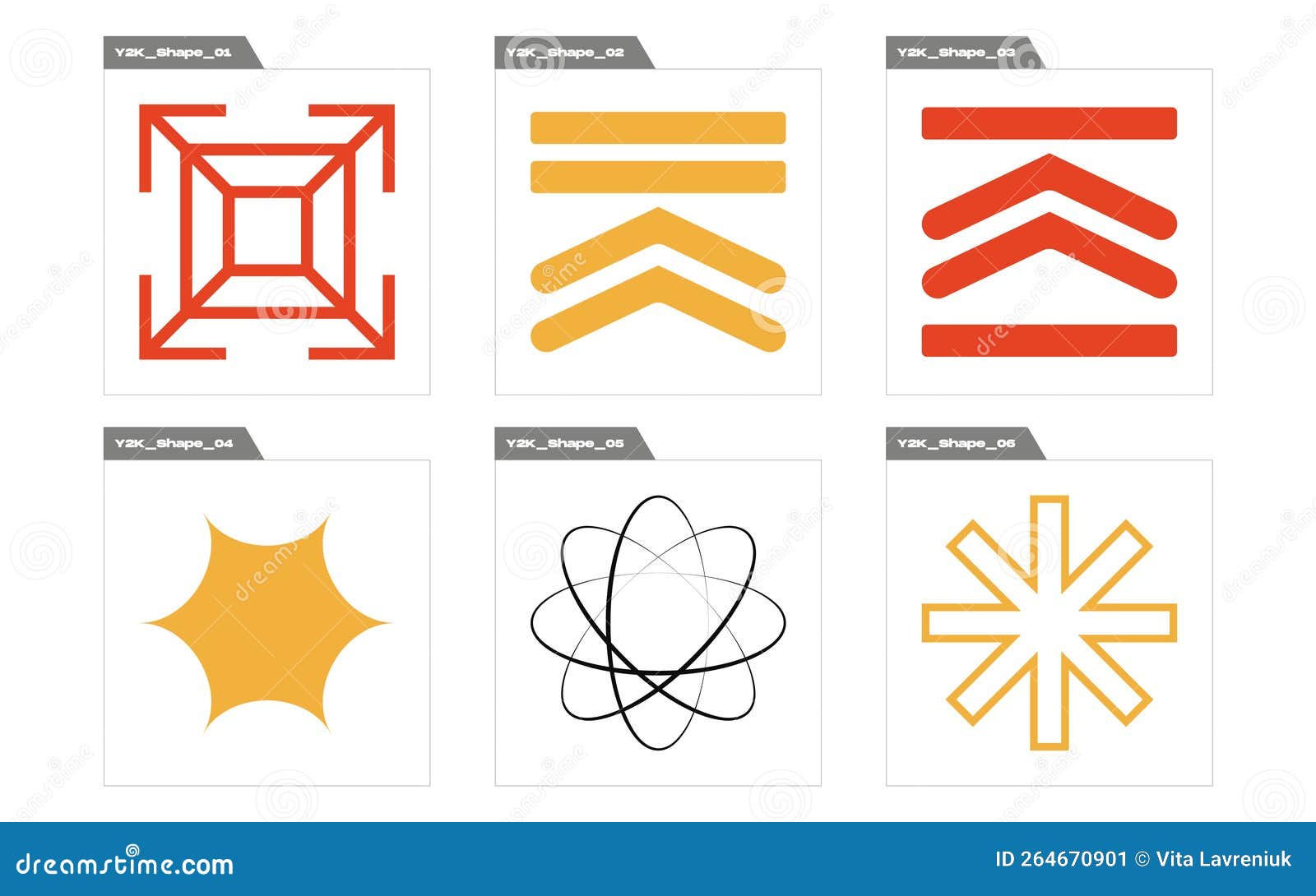 Retro Futuristic Elements for Design. Extraordinary Graphic Assets ...