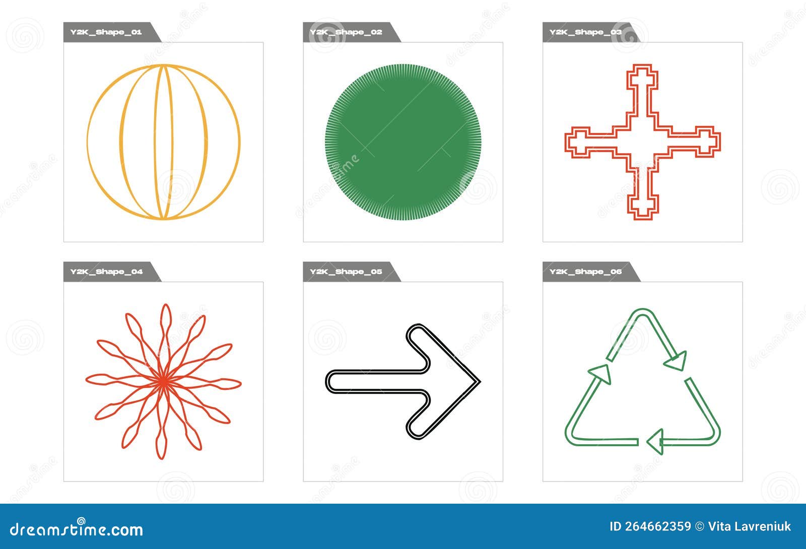 Retro Futuristic Elements for Design. Extraordinary Graphic Assets ...