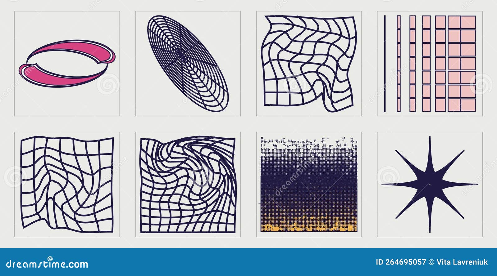 Retro Futuristic Elements for Design. Extraordinary Graphic Assets ...