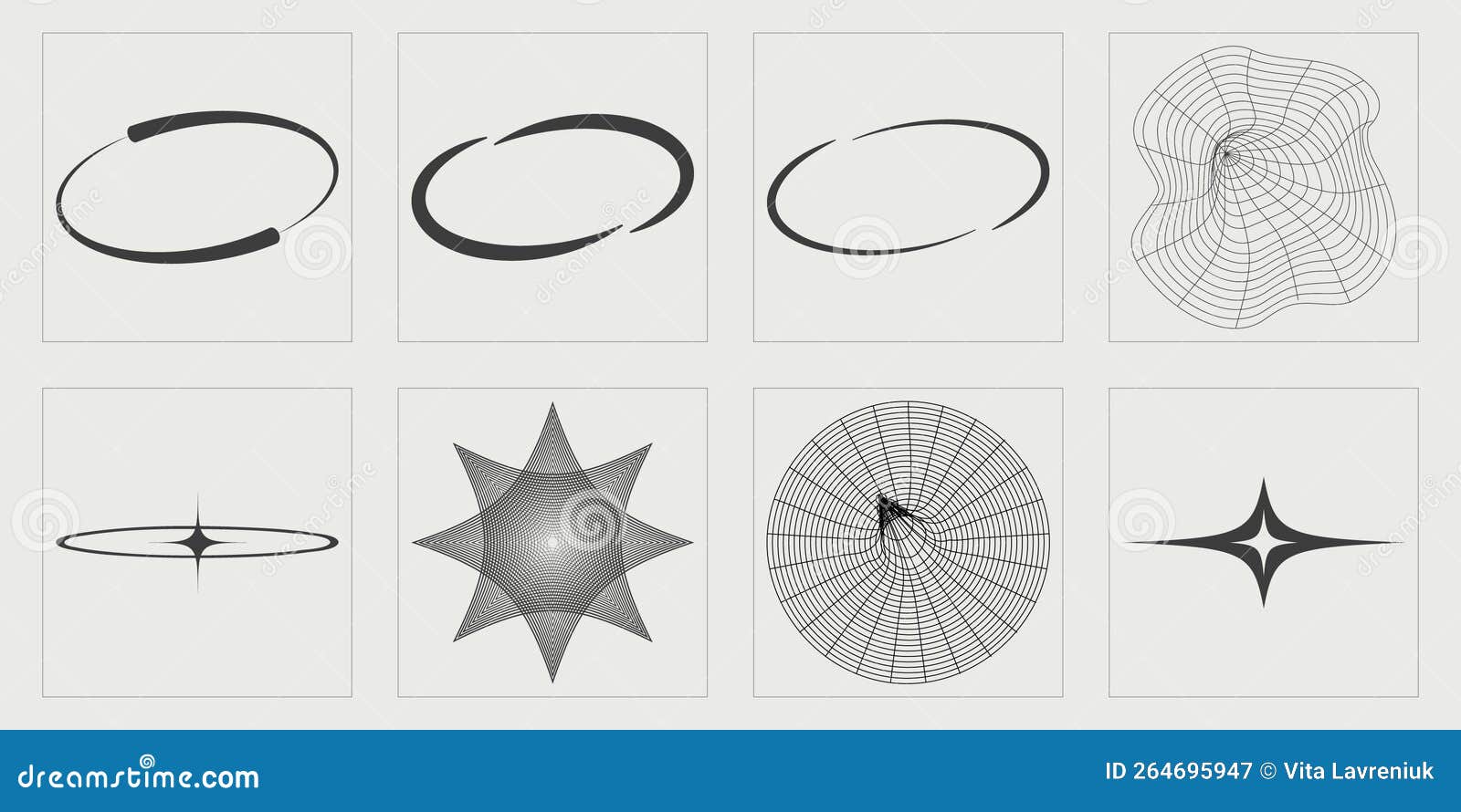 Retro Futuristic Elements for Design. Extraordinary Graphic Assets ...