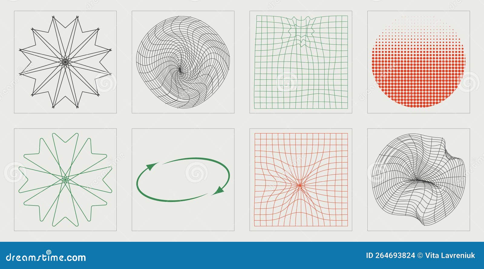 Retro Futuristic Elements for Design. Extraordinary Graphic Assets ...