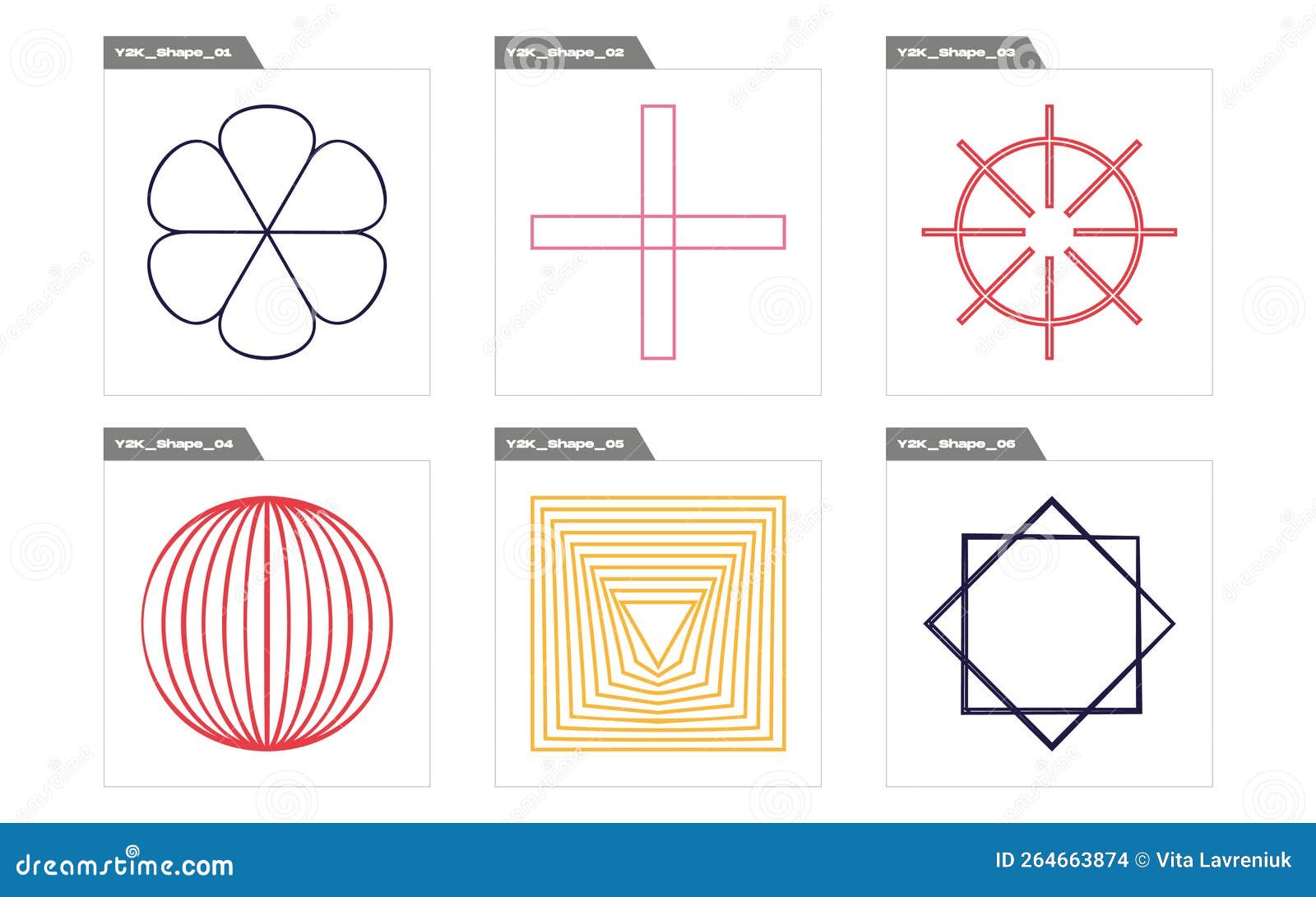 Retro Futuristic Elements for Design. Extraordinary Graphic Assets ...