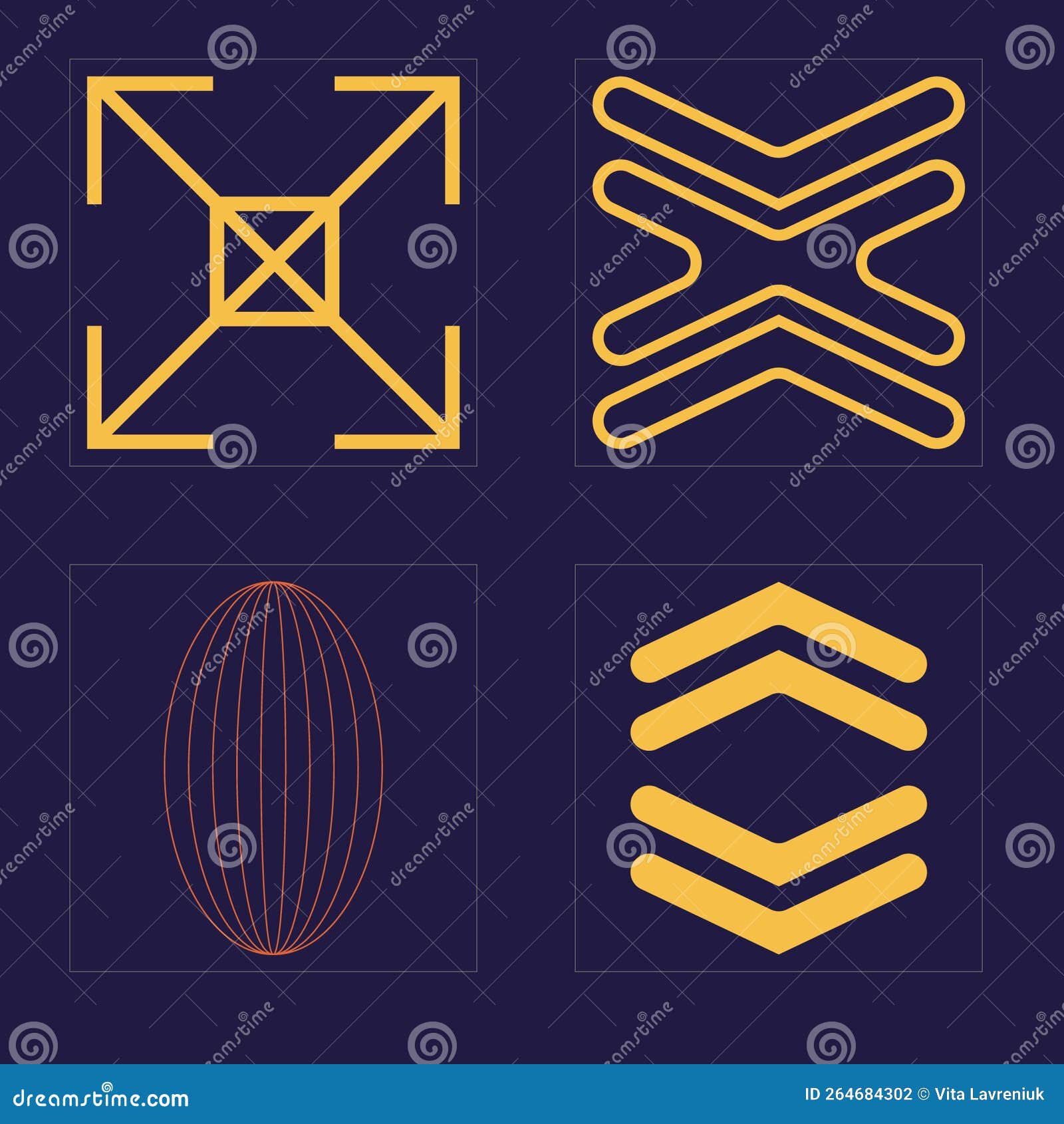 Retro Futuristic Elements for Design. Large Set of Retro Objects for ...