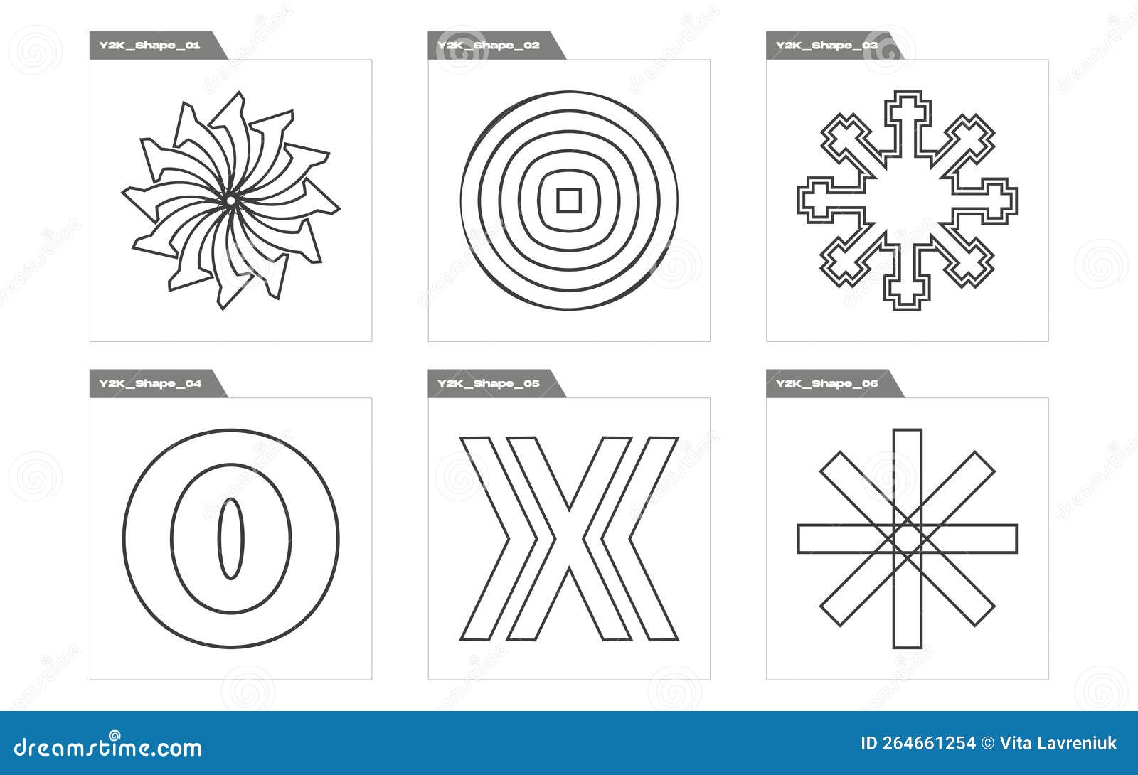 Retro Futuristic Elements for Design. Large Set of Retro Objects for ...