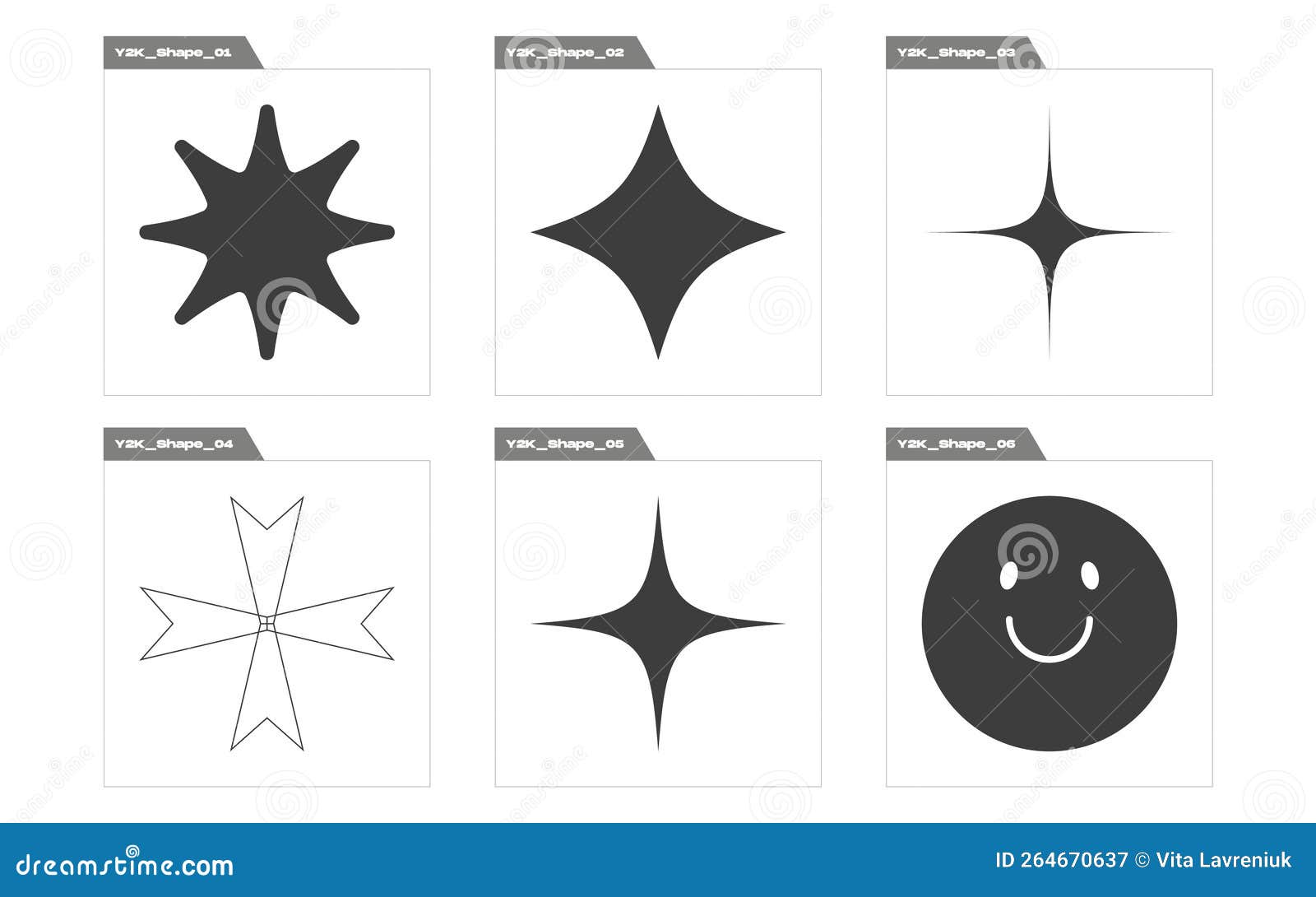 Retro Futuristic Elements for Design. Trendy Geometric Postmodern ...