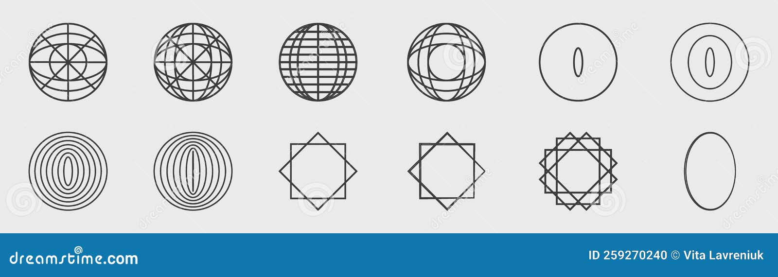 Retro Futuristic Elements for Design. Trendy Geometric Design Elements ...