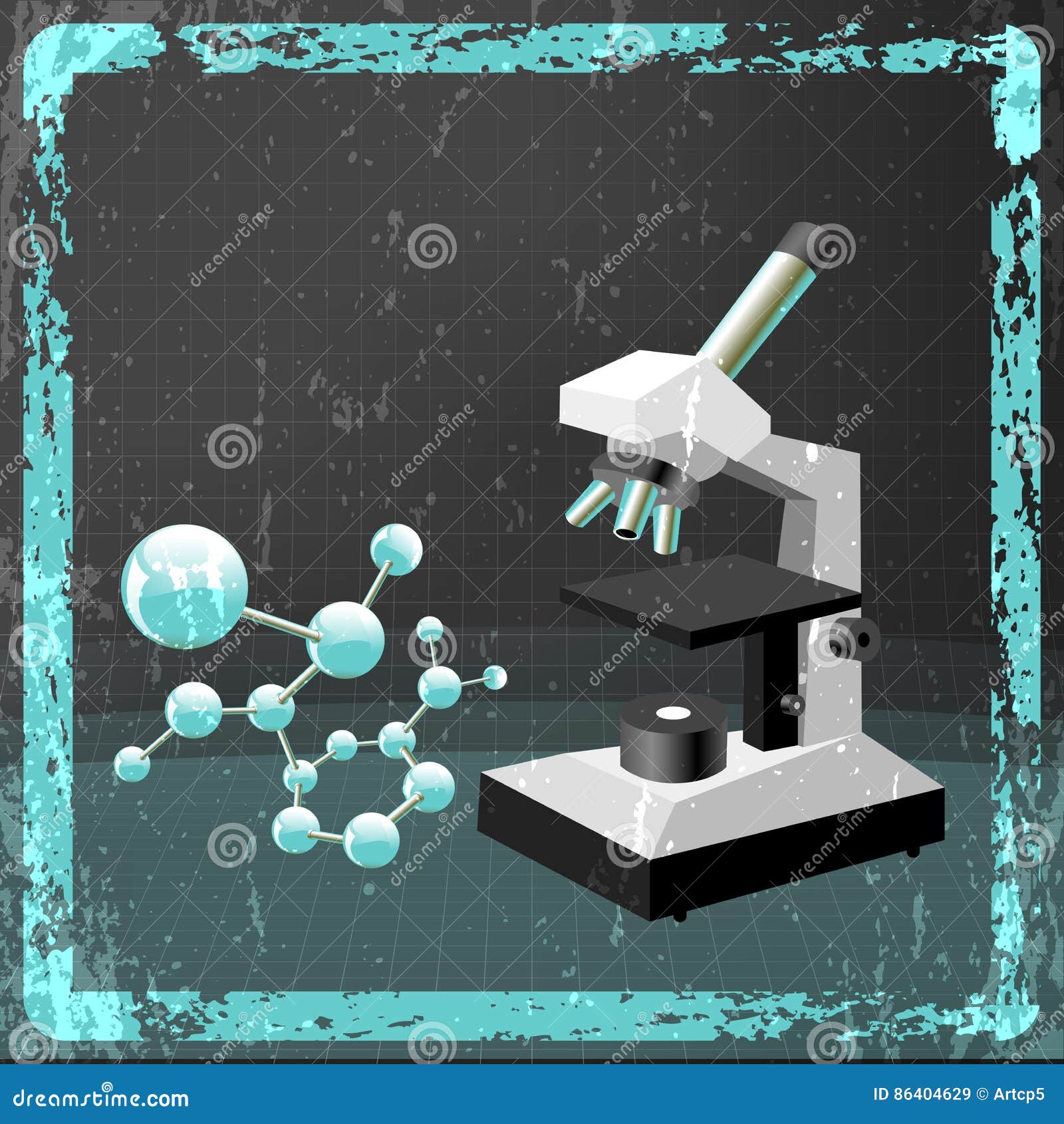 Retro Futuristic Microscope Stock Vector - Illustration of chemical ...