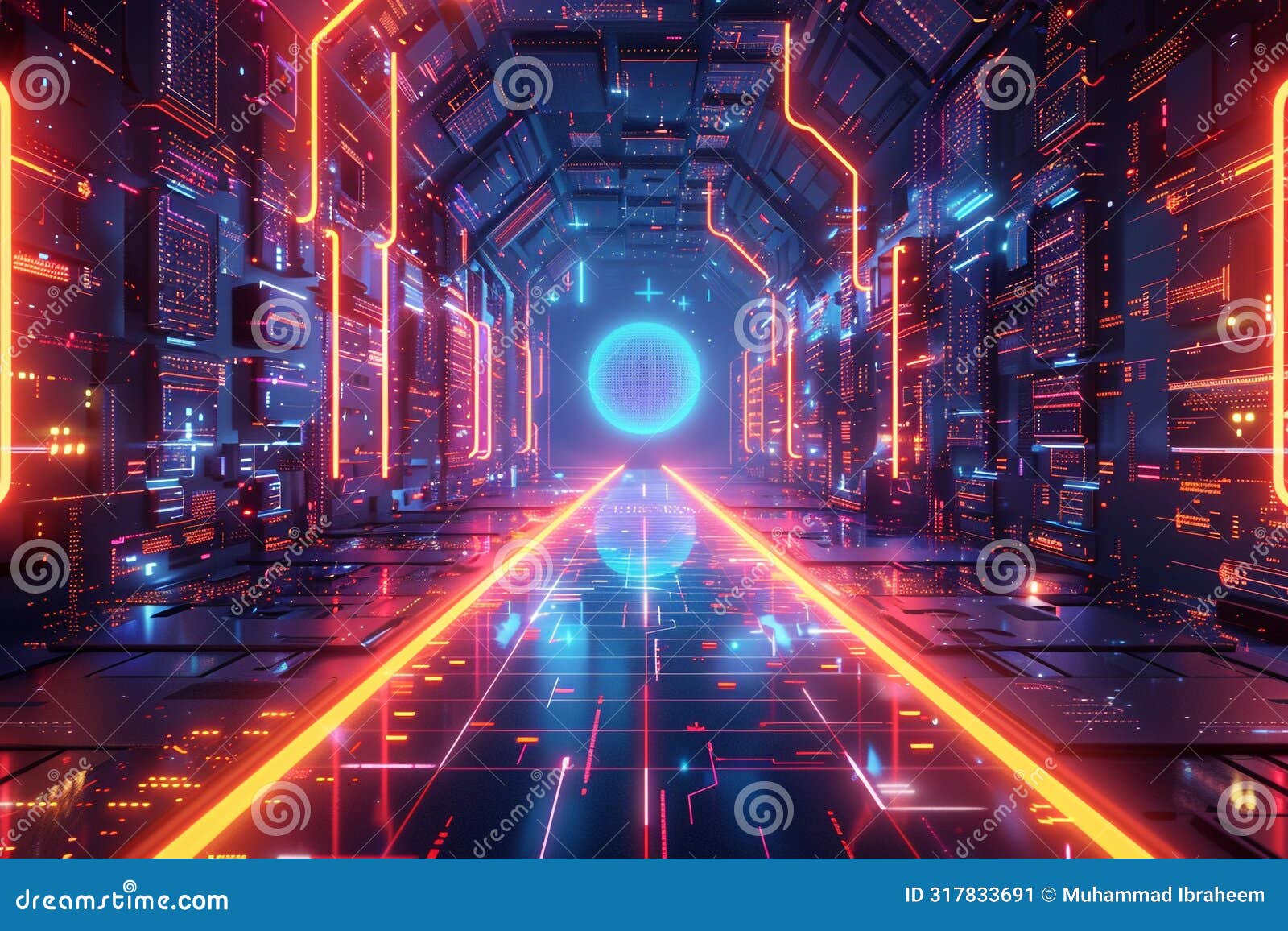 A Retro-futuristic Neon Abstract Wallpaper with Vintage Computer ...