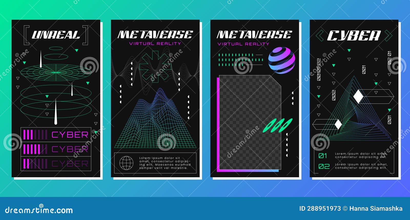 Retro Futuristic Posters with Abstract 3d Wireframe Geometry Objects ...