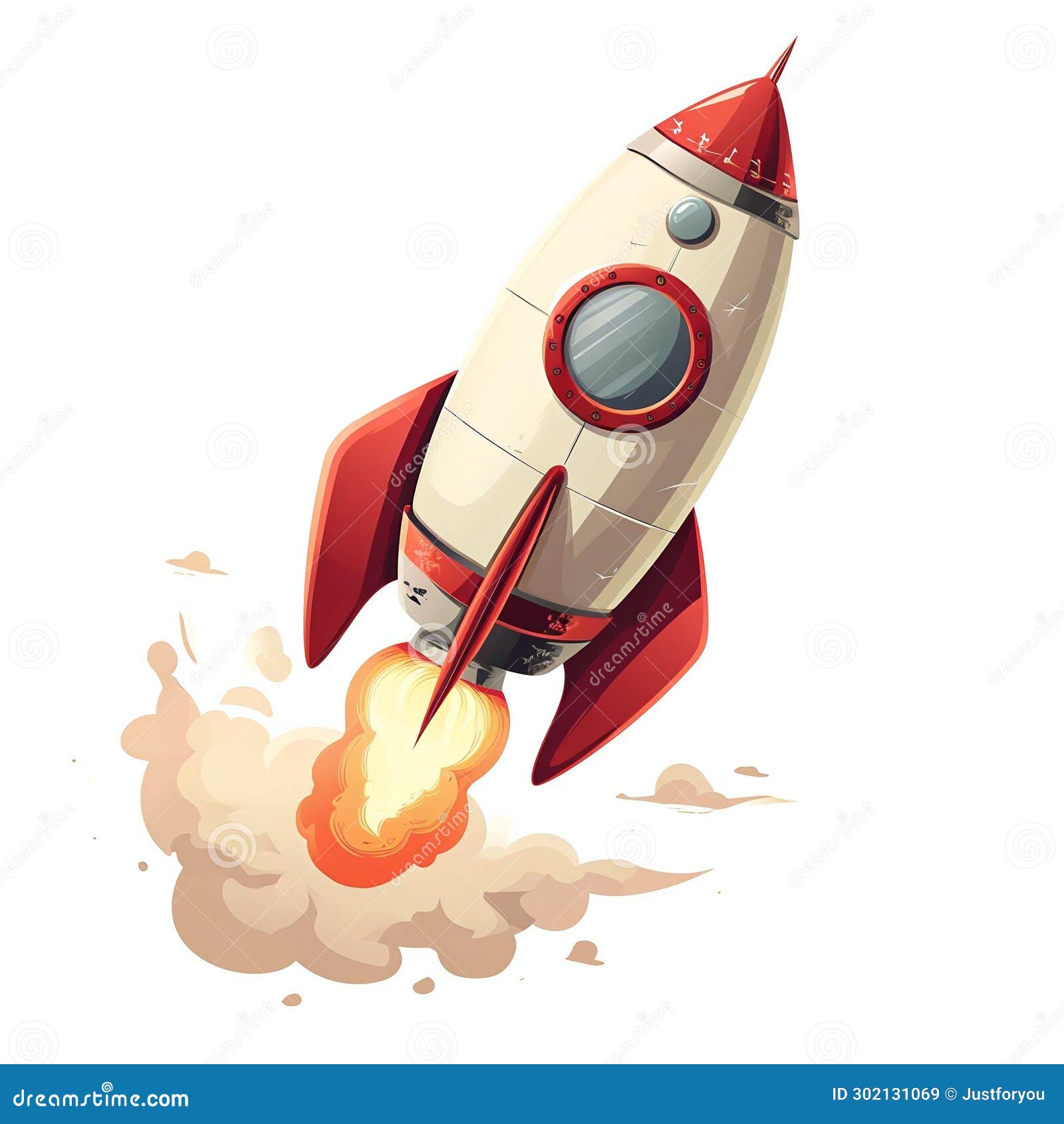 Retro Futuristic Rocket Launch. Generative Ai Stock Illustration ...