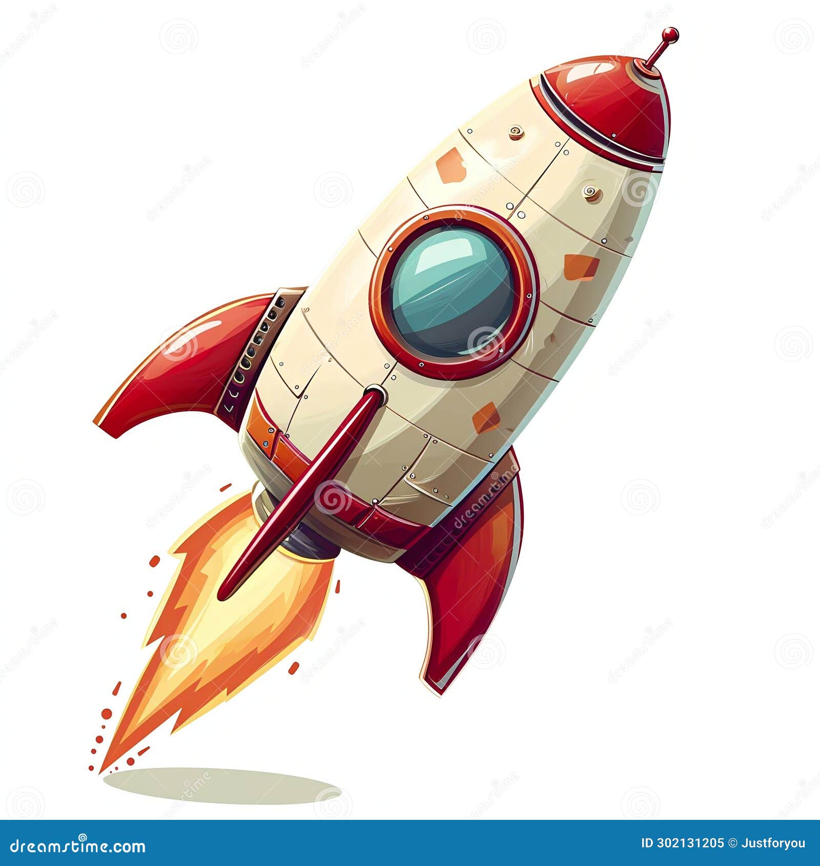 Retro Futuristic Rocket Launch. Generative Ai Stock Illustration ...