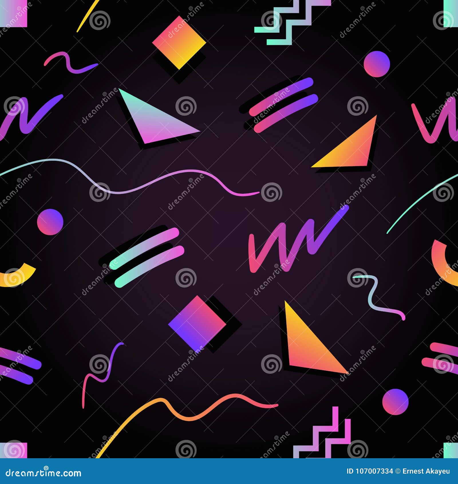 Retro Futuristic Seamless Pattern with Gradient Colored Squares ...
