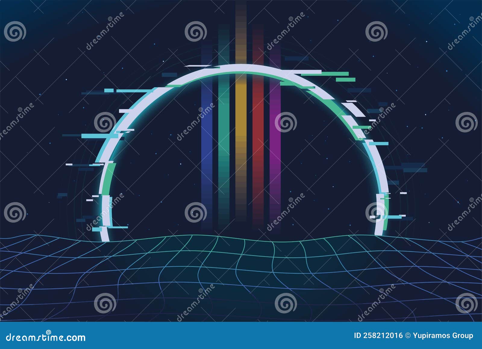 Retro Futuristic Space Layout Stock Vector - Illustration of space ...