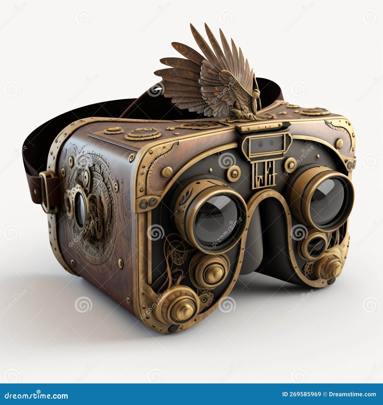 A Retro Futuristic VR Headset on a White Background. Created Using ...