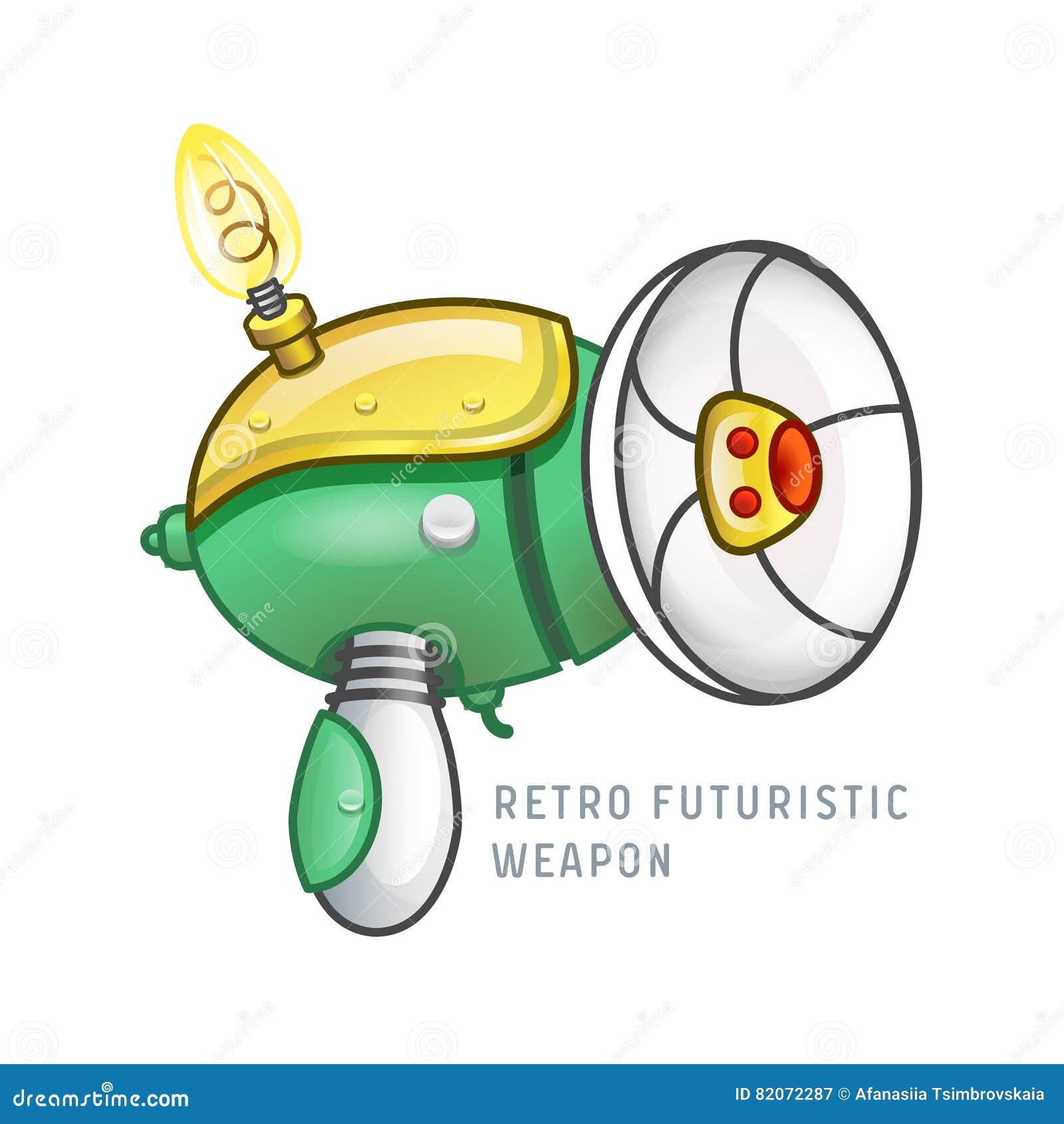 Retro Futuristic Weapon Vector Illustration Stock Vector - Illustration ...
