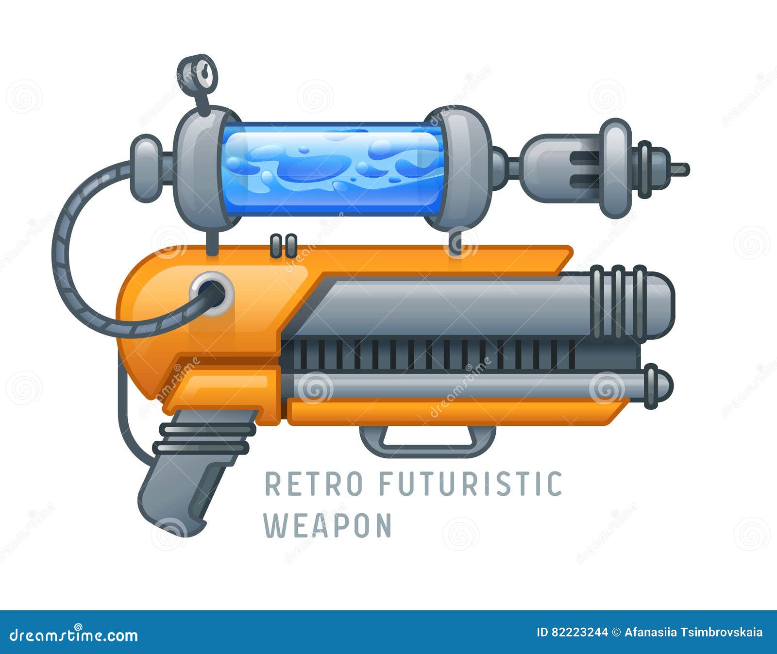 Gun Futuristic Weapon Vector Illustration Blaster Game Laser Space ...