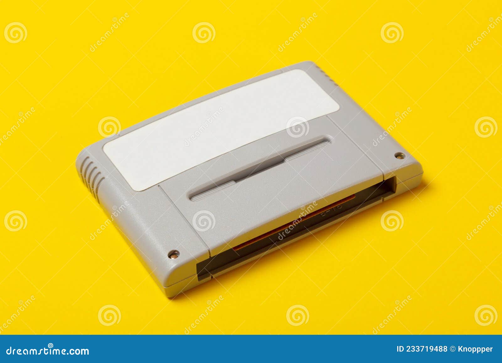 A Retro Game Cartridge with Blank Label Stock Photo - Image of plastic ...
