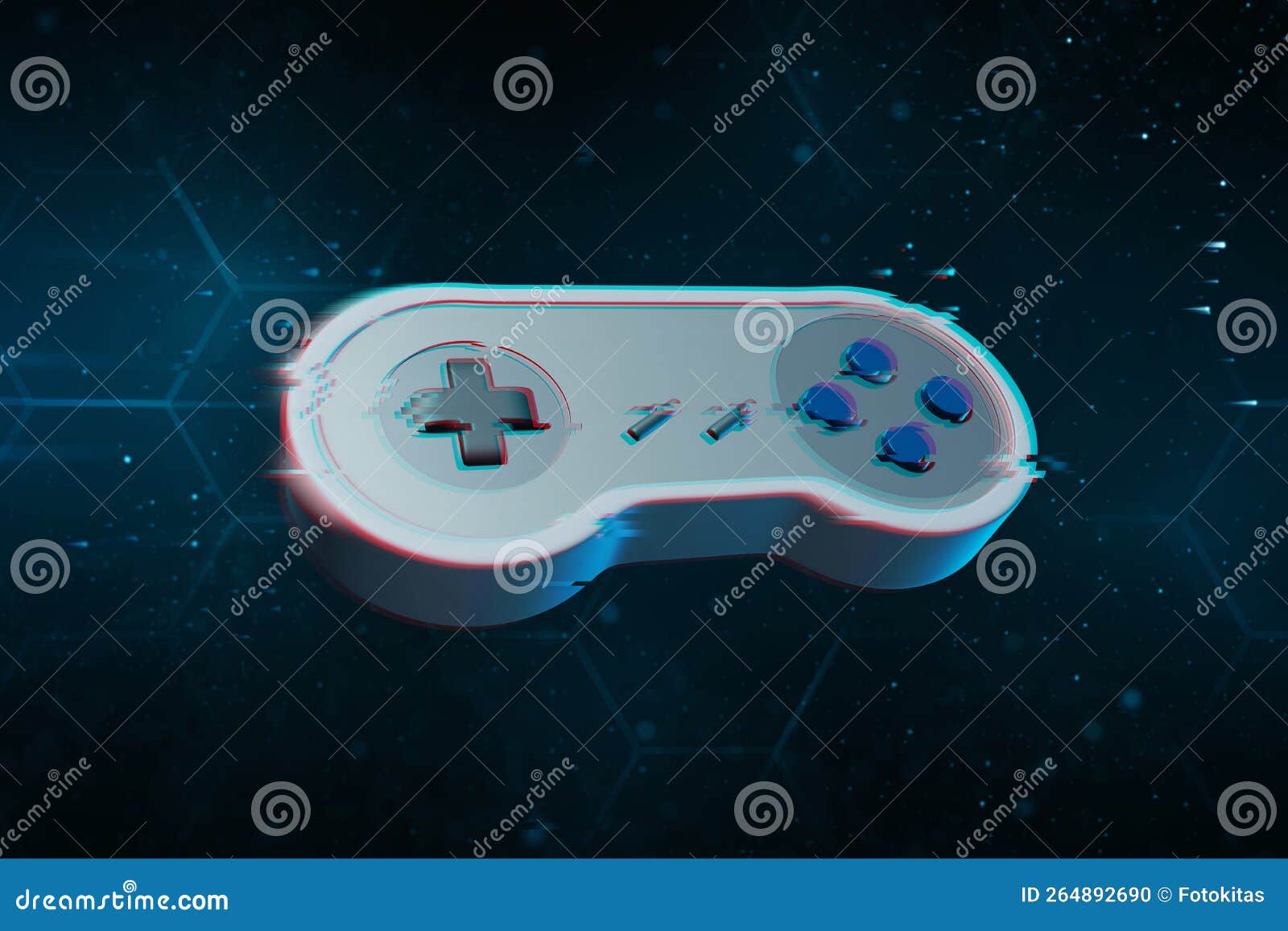 Retro Game Controller on 3d Illustrations Stock Illustration ...