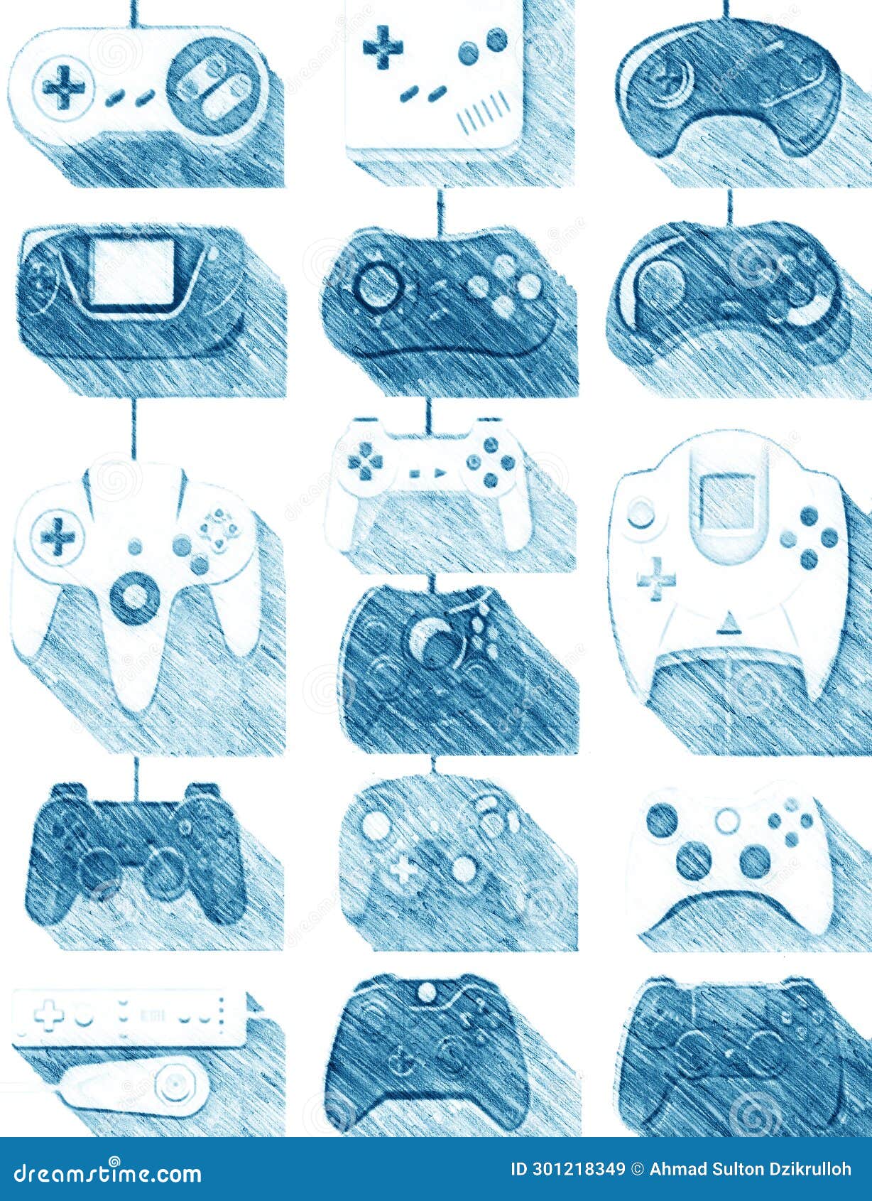 Retro Game Controller Evolution of Play Stock Illustration ...