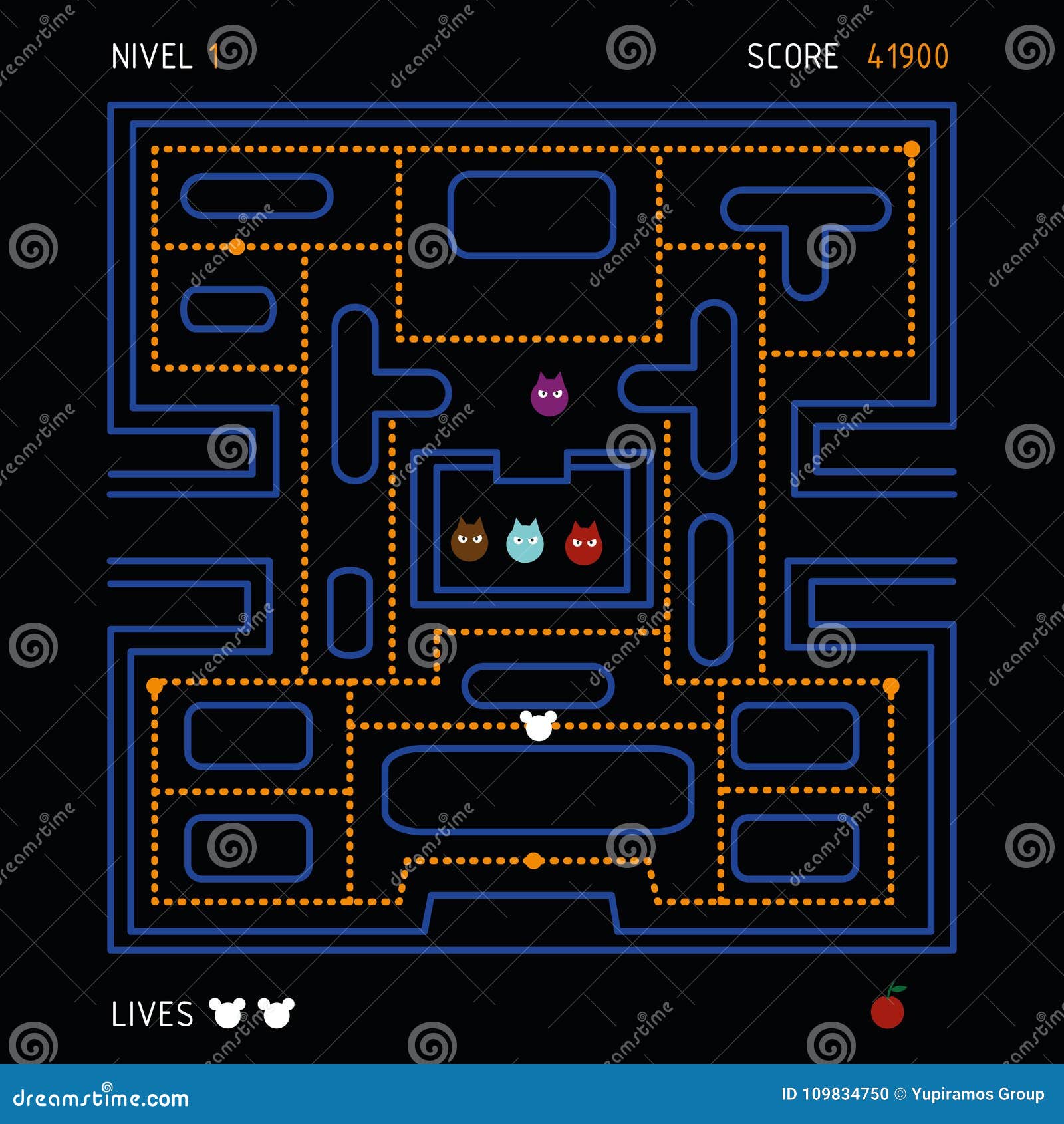 Retro game design stock vector. Illustration of maze - 109834750