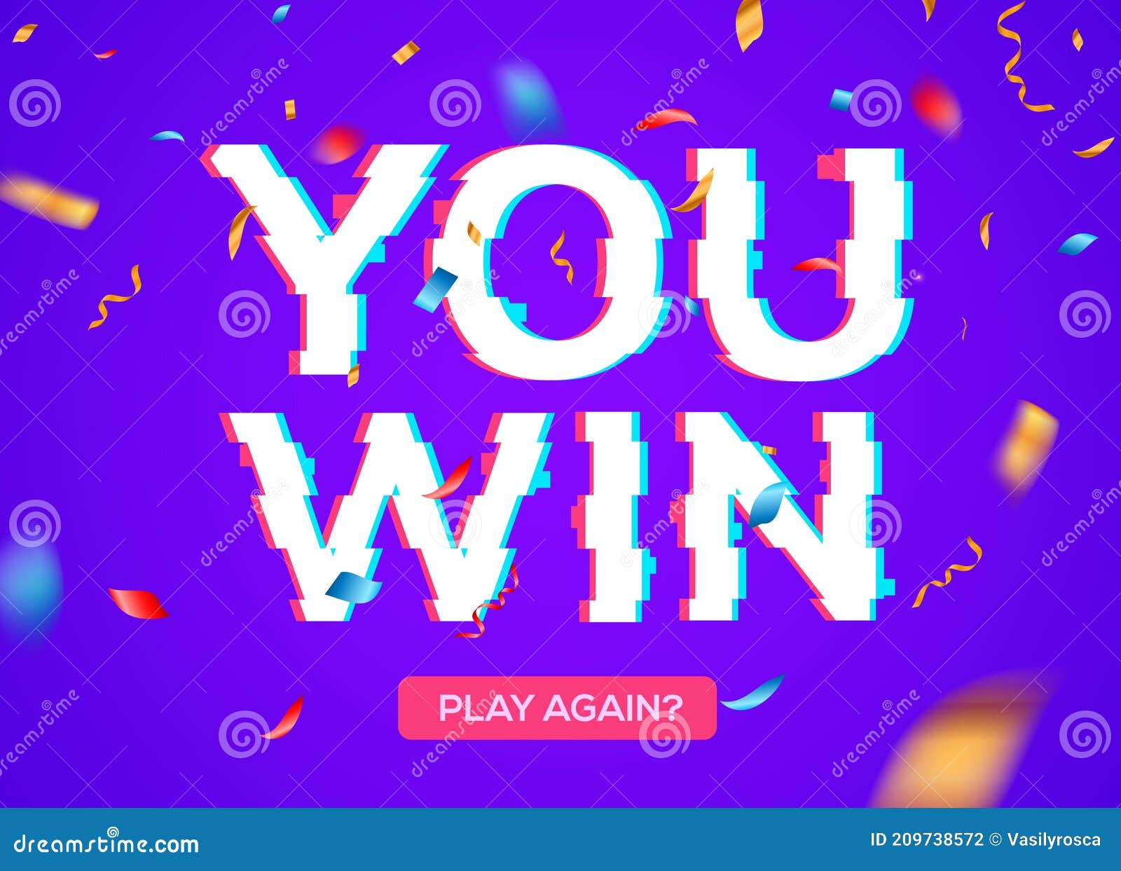 Retro Game Glitch Win Score Background. Video Game You Win Glitch ...