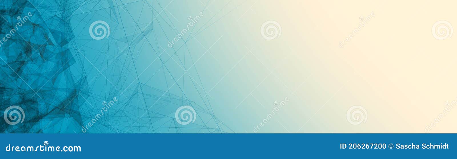 Abstract Blue Plexus Polygons On White Gradient Half Banner Background ...