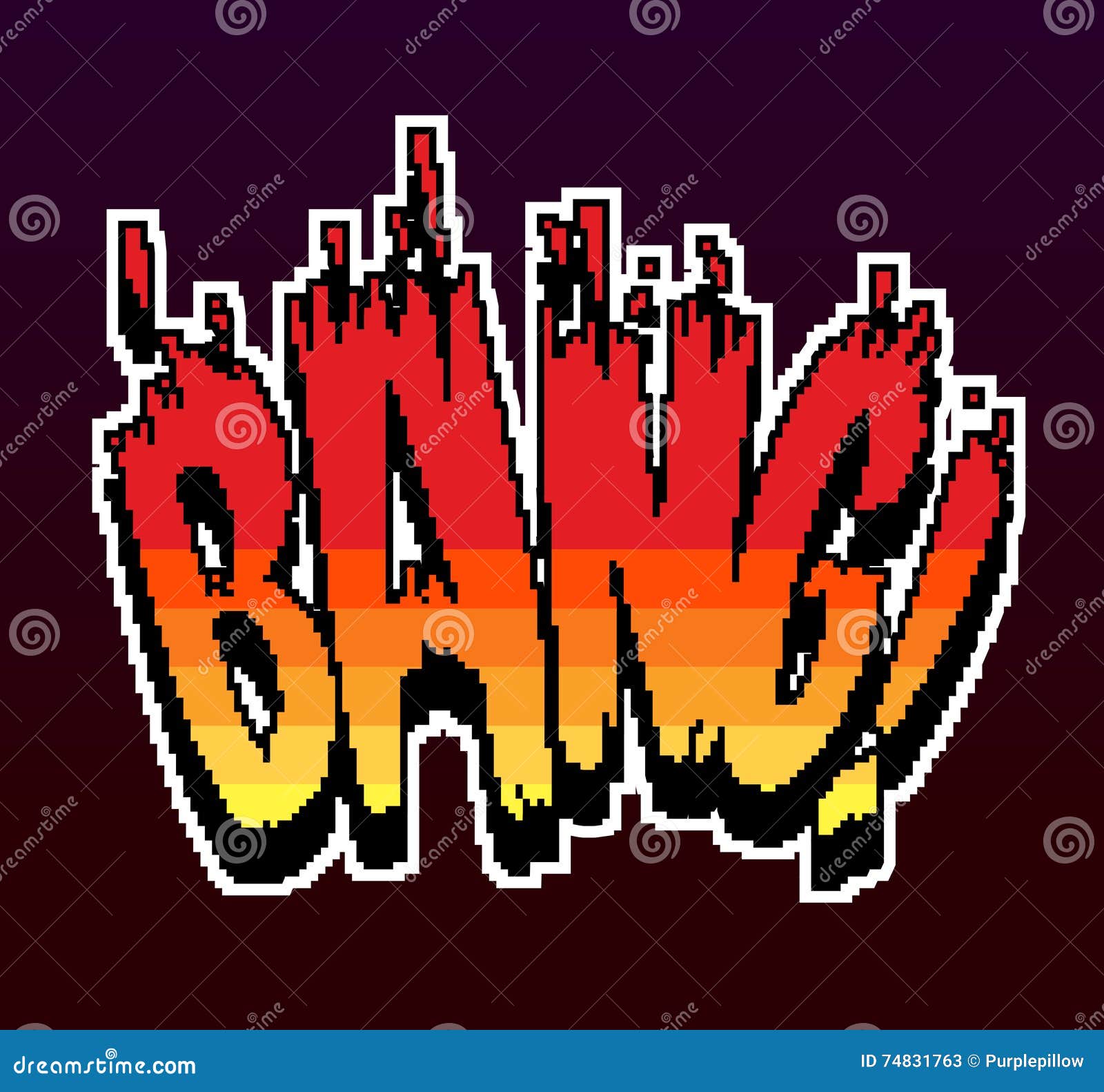 8-Bit Pixel-art Explosion Vector Illustration | CartoonDealer.com #34995864